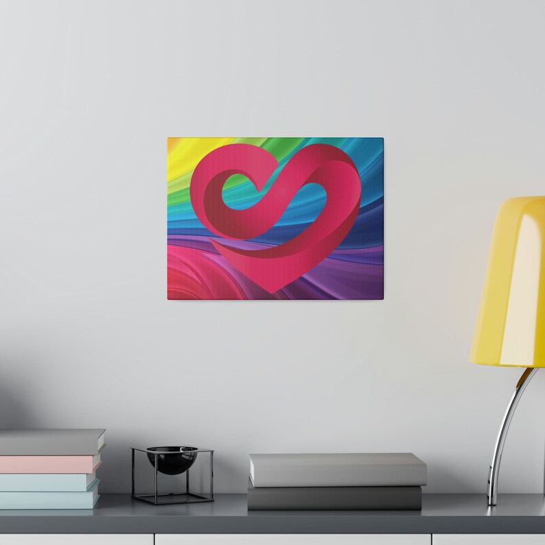 Love Life Heart Canvas - Rainbow Birthday, Anniversary, Valentines Gift ...
