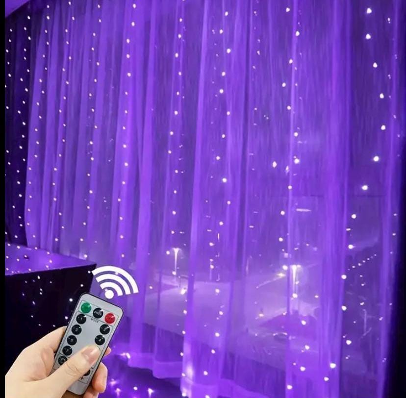 Purple Curtain Lights, Purple LED Fairy Lights, Lit Purple Ambiance ...