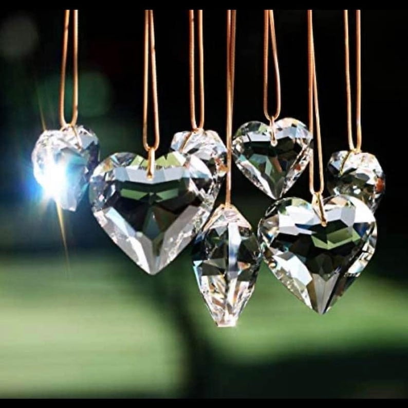 Heart Shaped Crystal Prisms, Sun Catcher, Rainbow Makers ( 2 Pieces ...