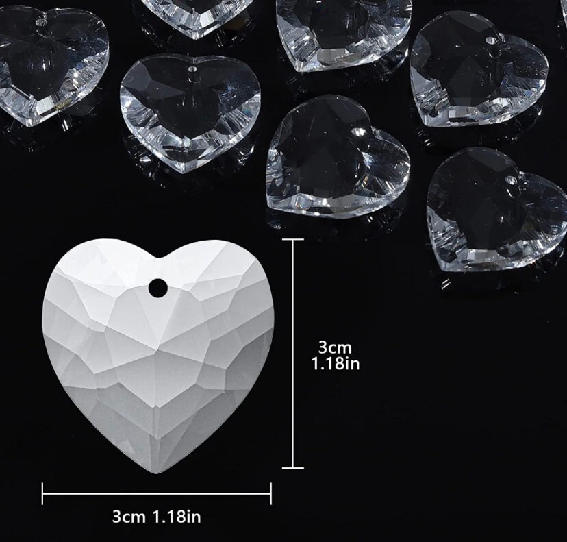 Heart Shaped Crystal Prisms, Sun Catcher, Rainbow Makers ( 2 Pieces ...