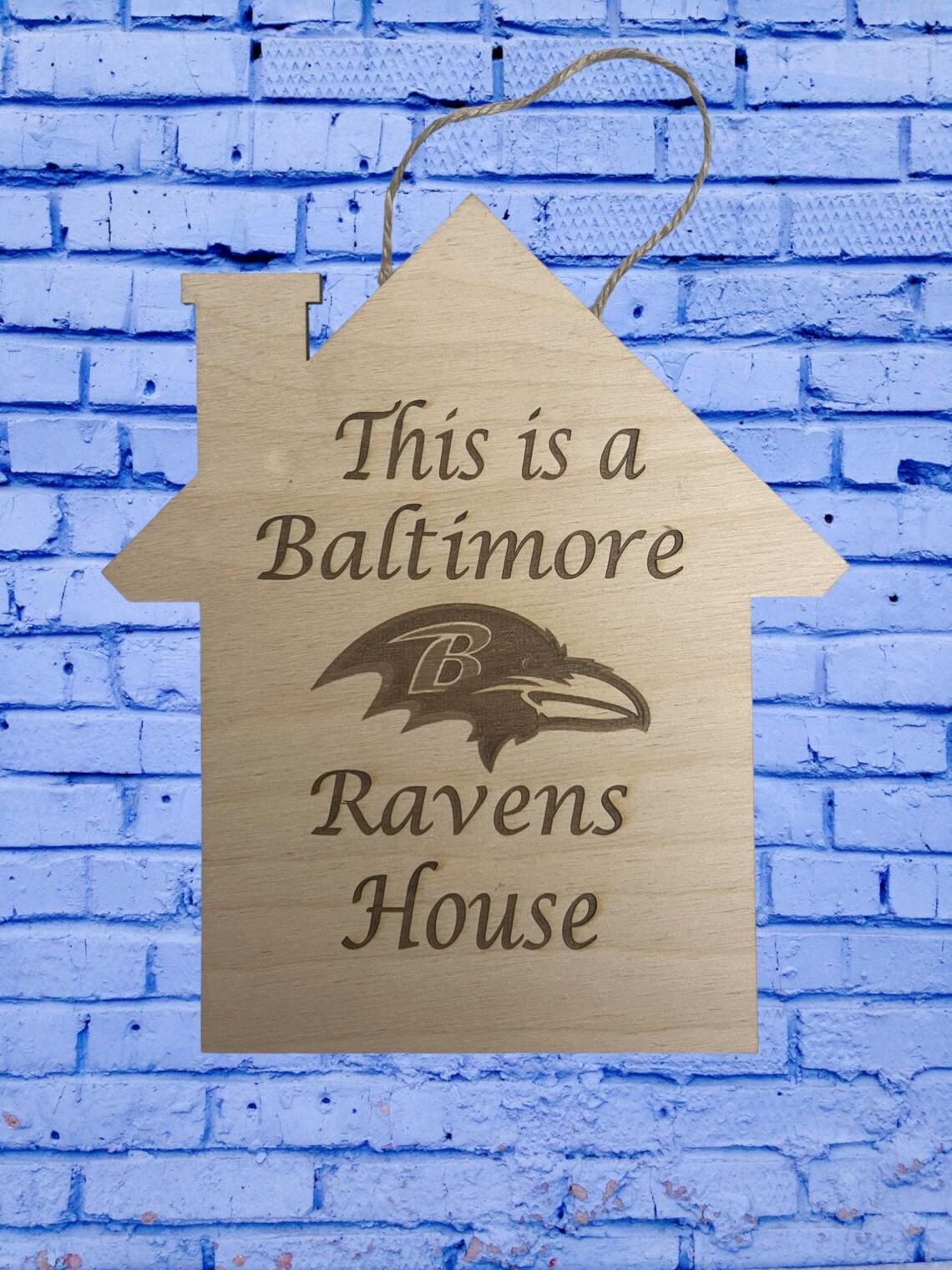 Baltimore Ravens Engraved Wooden House - Etsy