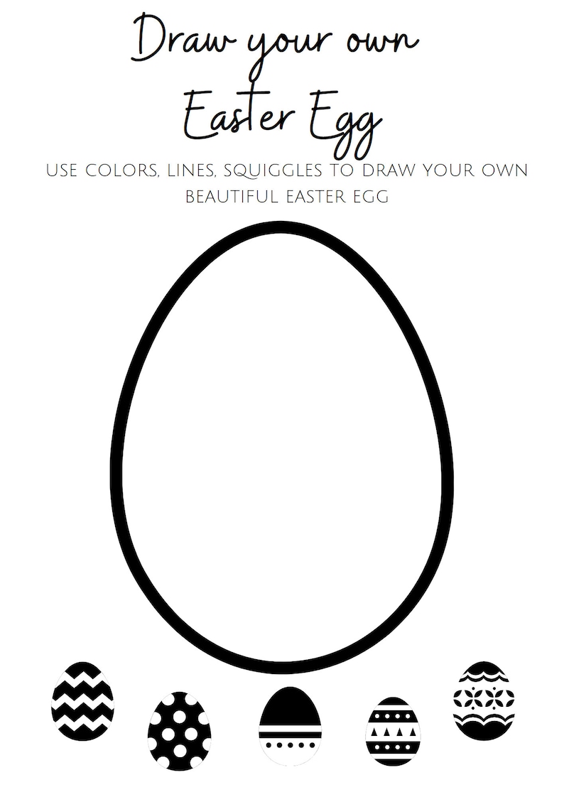 Easter Egg Coloring Page Printable - Etsy