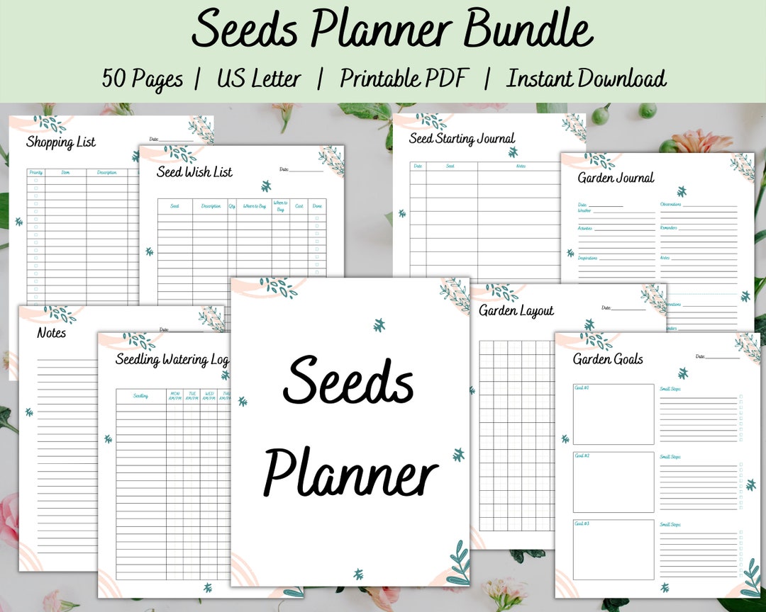 Seed Planner, Seed Planting Guide, Seed Planting Tracker, Seed Calendar ...