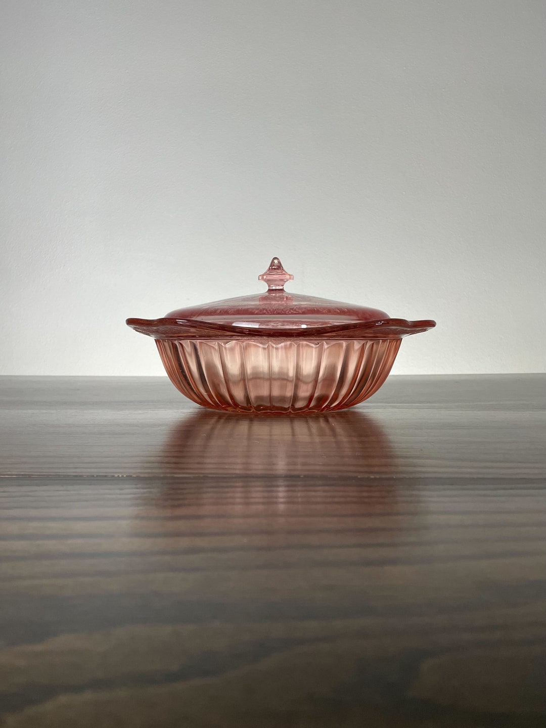 Adam Pink Covered Dish by Jeanette (9") - Etsy