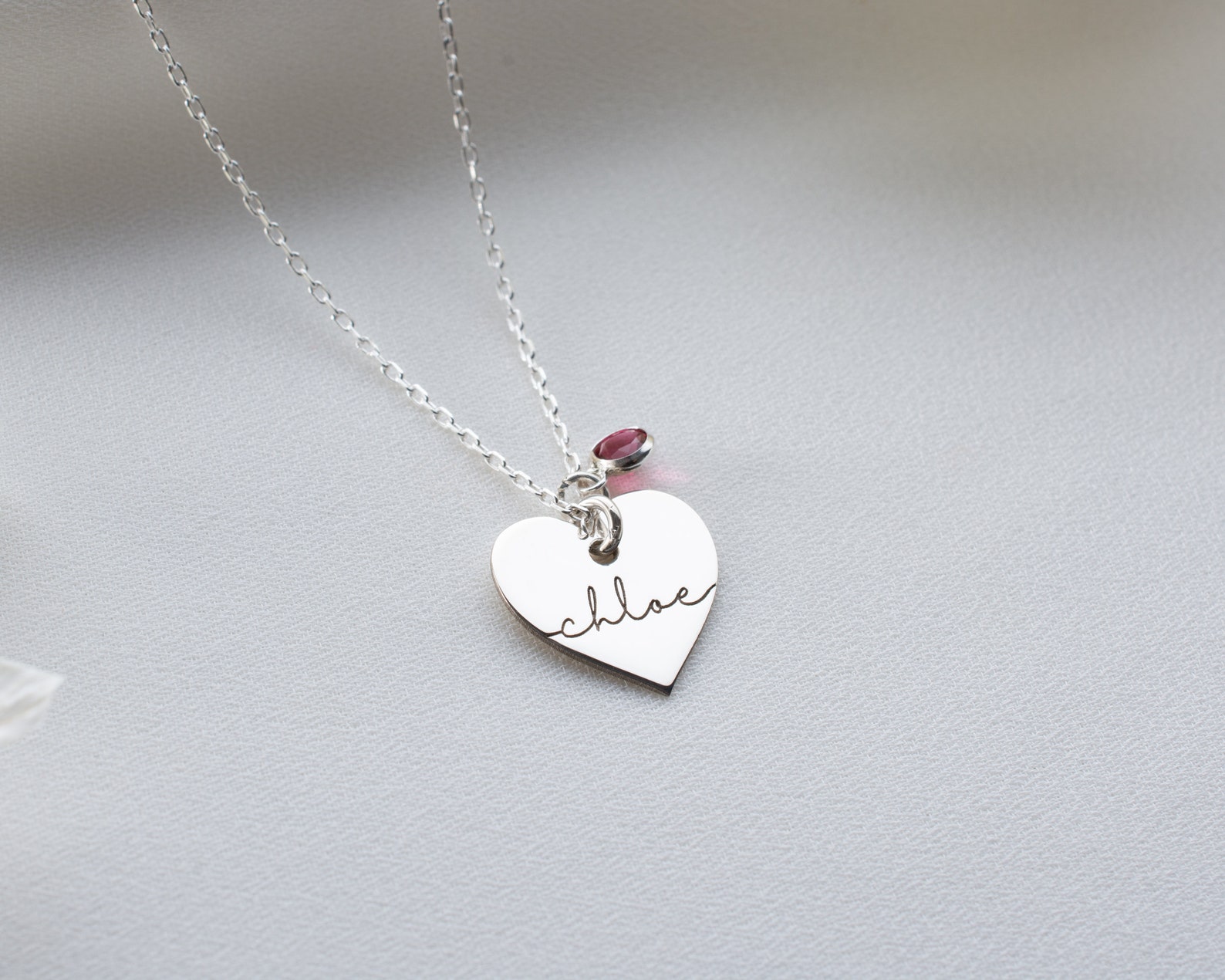 Personalized Heart Shape Name Necklace With Birthstone, Birth Month ...