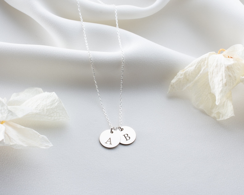 Multi Disc Necklace Engraving Initial, Disc Initial Necklace, Engraving ...