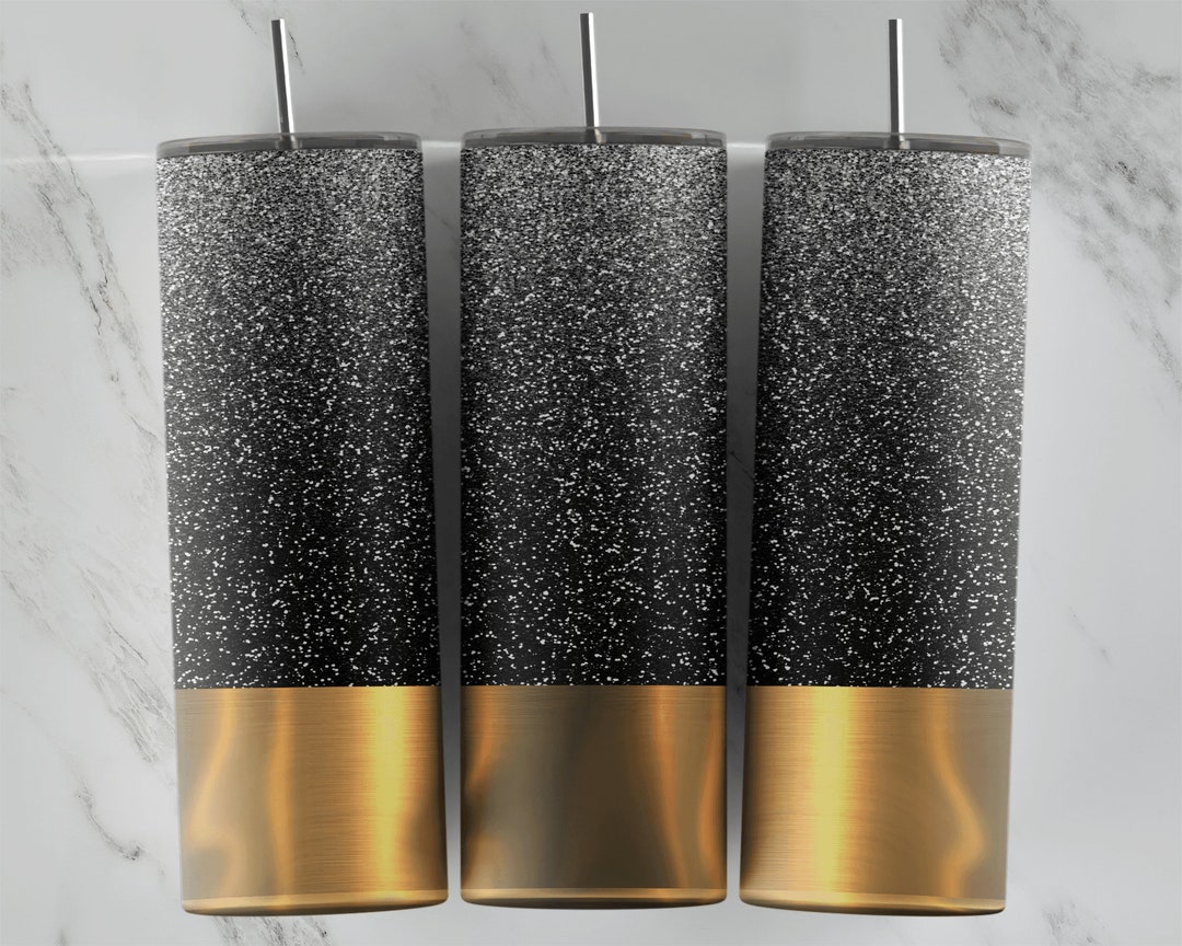 Black Glitter Shell Tumbler Wrap - PNG for 20oz Tumblers - Tumbler ...