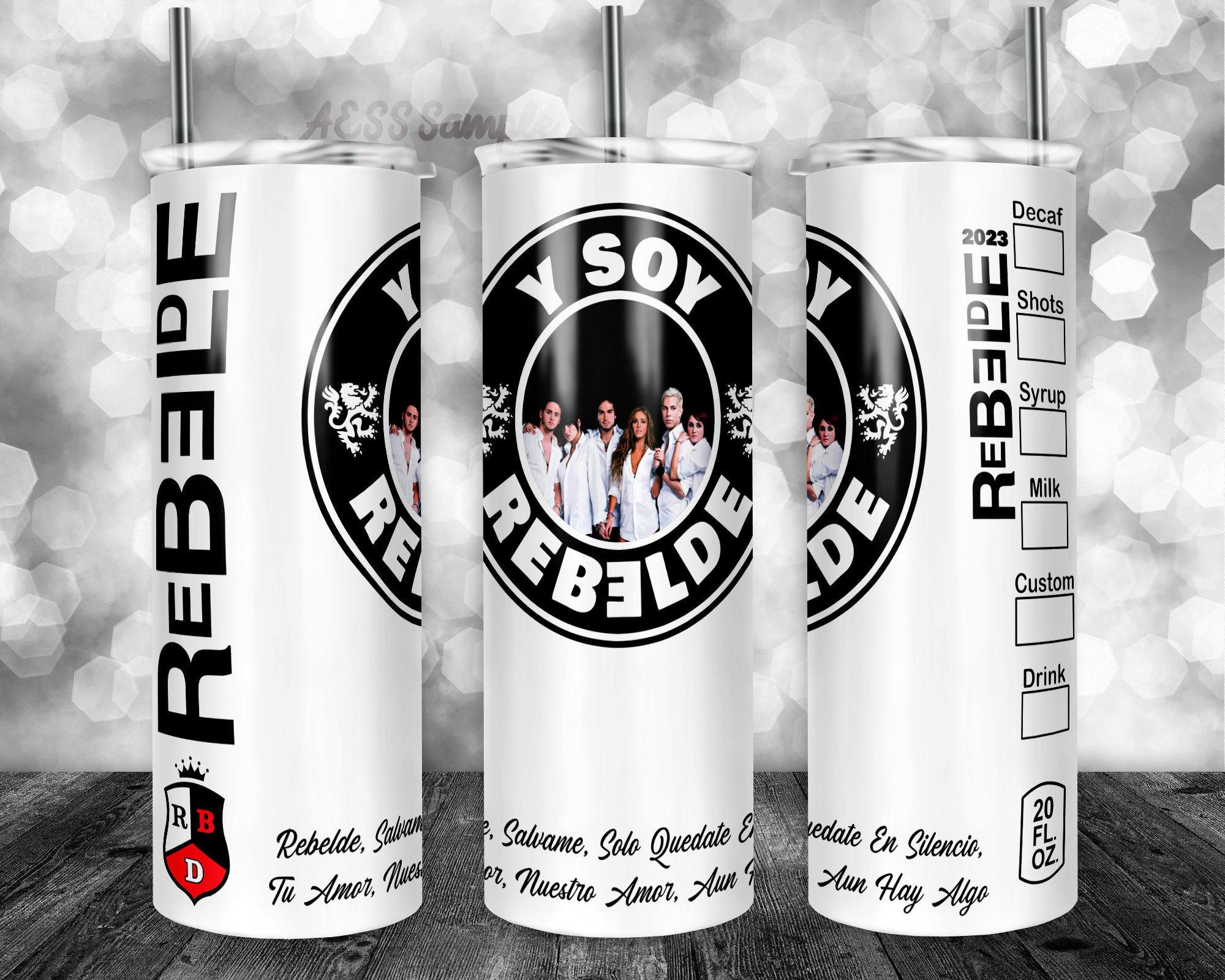 Soy Rebelde Tour Mexican Latin White Tumbler Wrap - PNG for 20oz ...