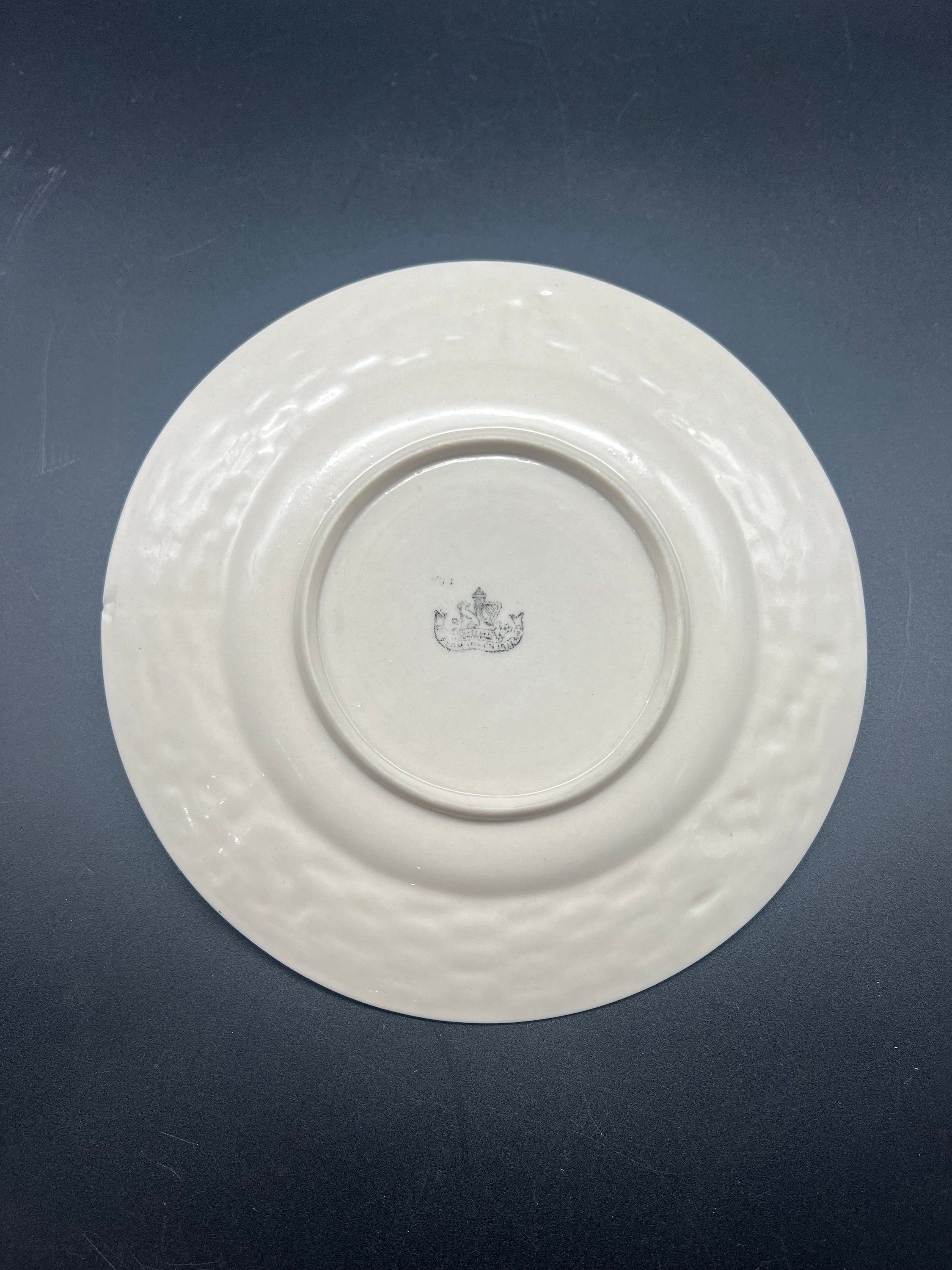 Belleek Pottery Shamrock Basket Weave Pattern Salad Plate Second Black ...