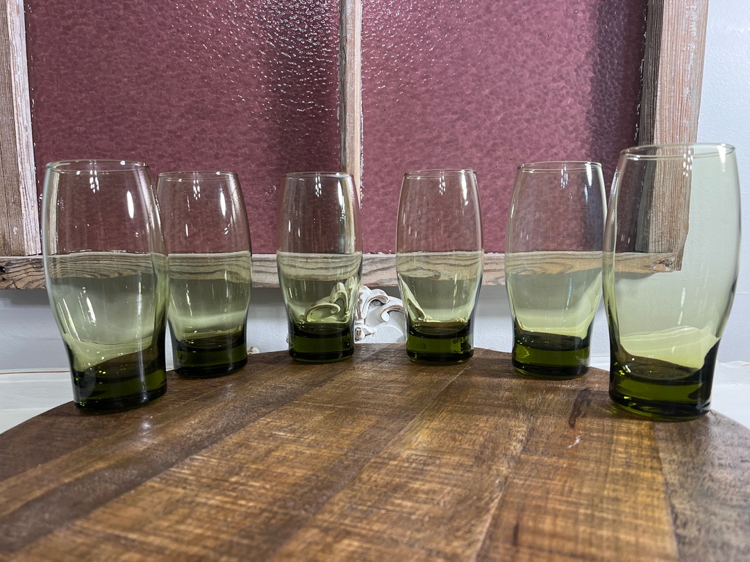 Libbey Glass Company Cooler Perception Olive Set of 6 Glasses - Etsy