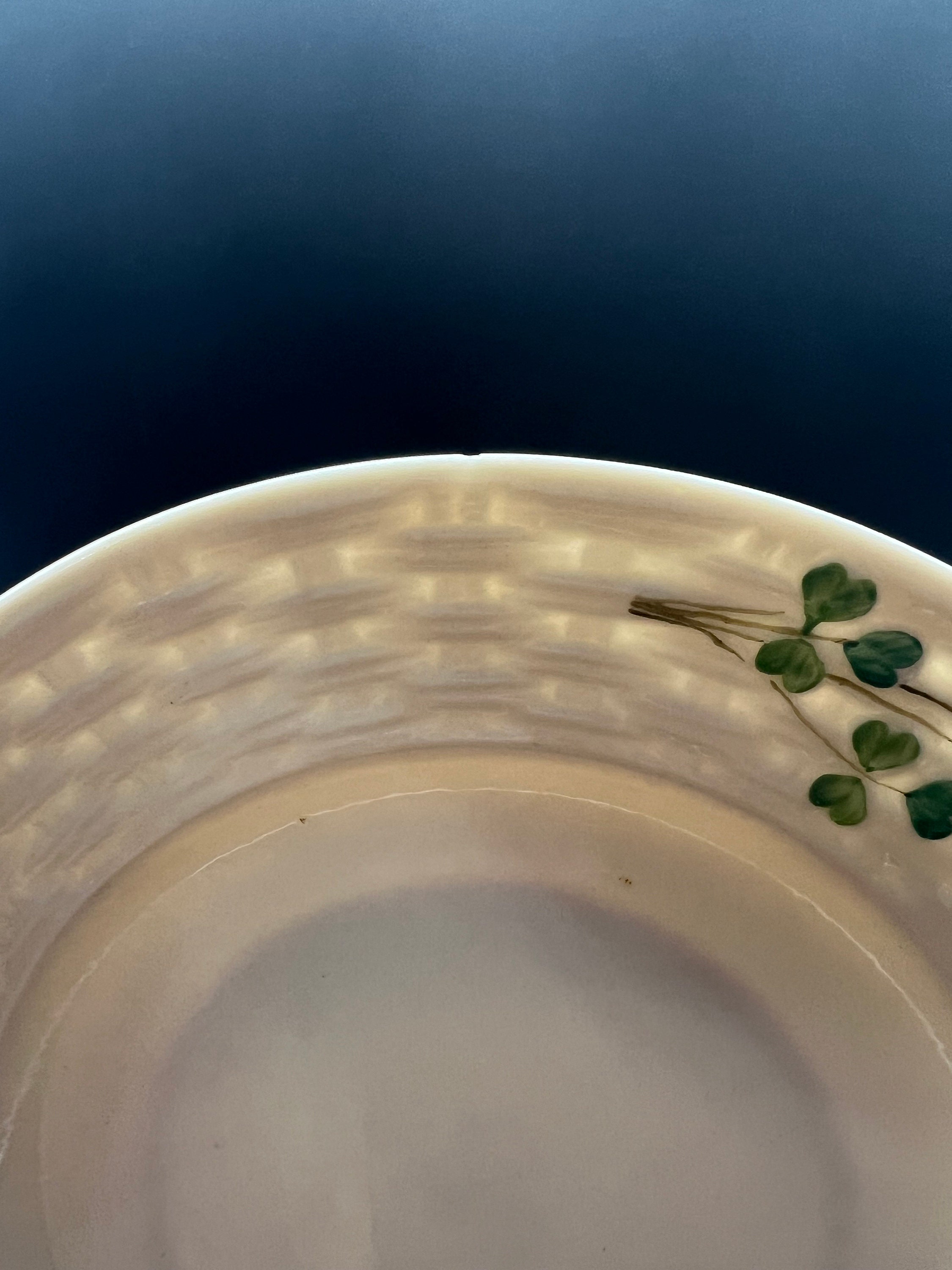 Belleek Pottery Shamrock Basket Weave Pattern Salad Plate Second Black ...