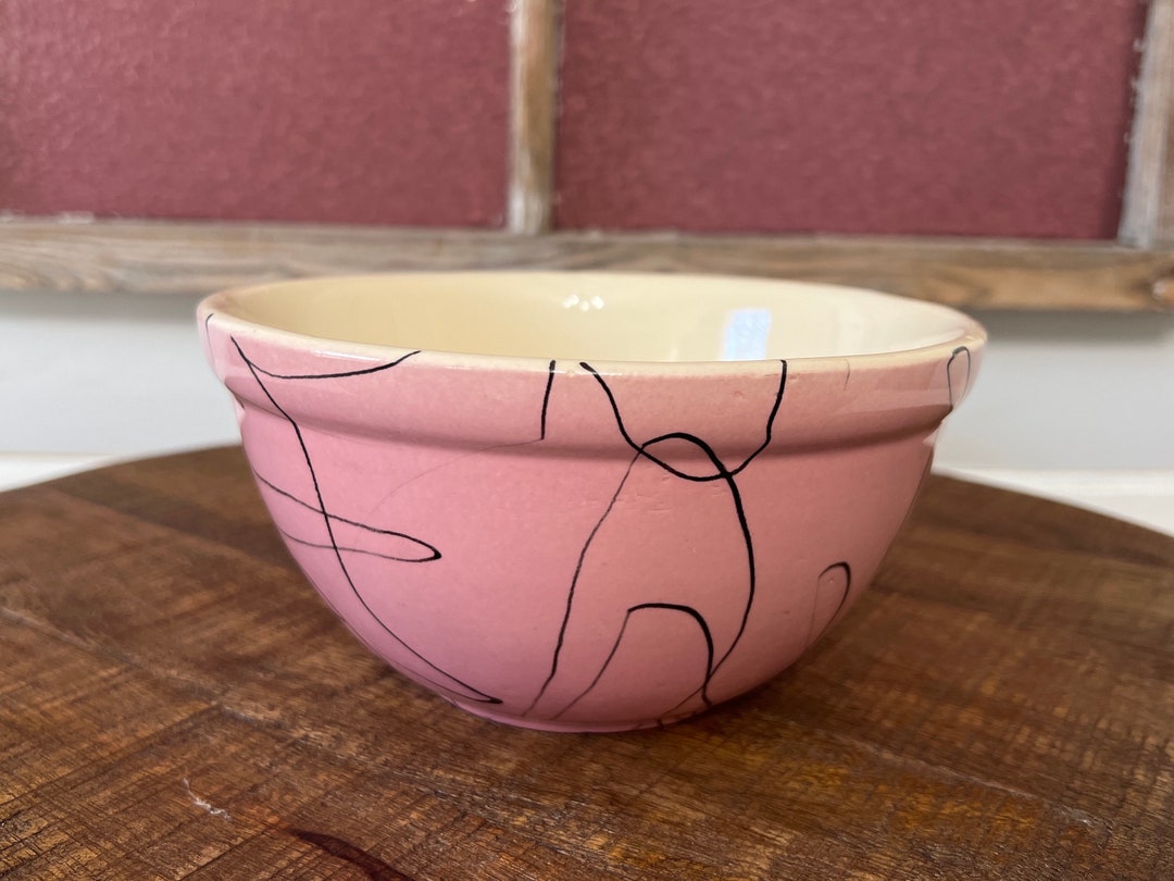 Hull Pottery Pink Atomic Drizzle ,vintage MCM Retro 1950's, Small Bowl ...