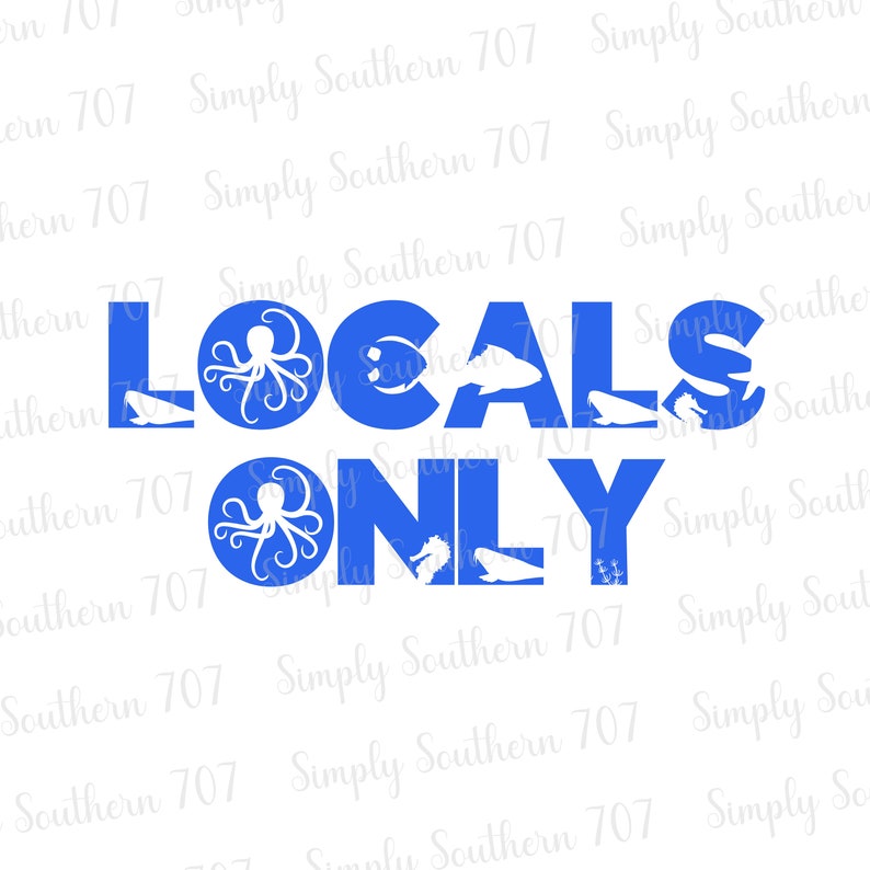Locals Only PNG Ocean PNG VSCO Graphic Digital Downloads Trendy Design ...