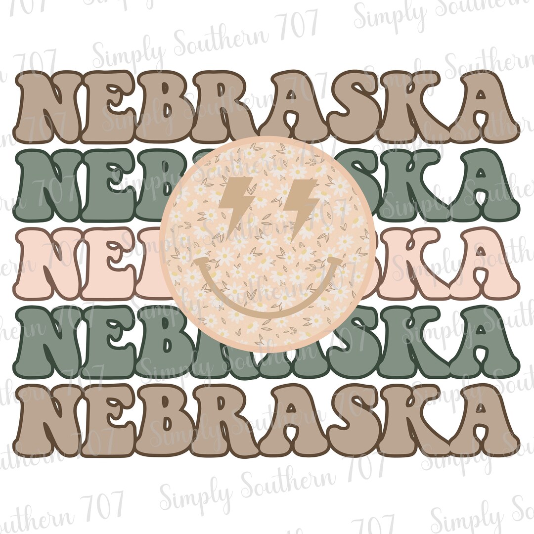 Retro Nebraska PNG Beachy Design Boho Floral PNG Coconut Girl Digital ...