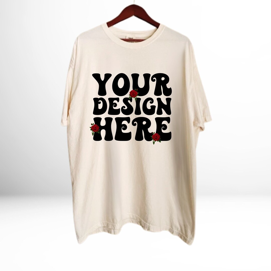 Comfort Colors C1717 Ivory Mockup Oversized Ivory Shirt Mockup Hanging ...