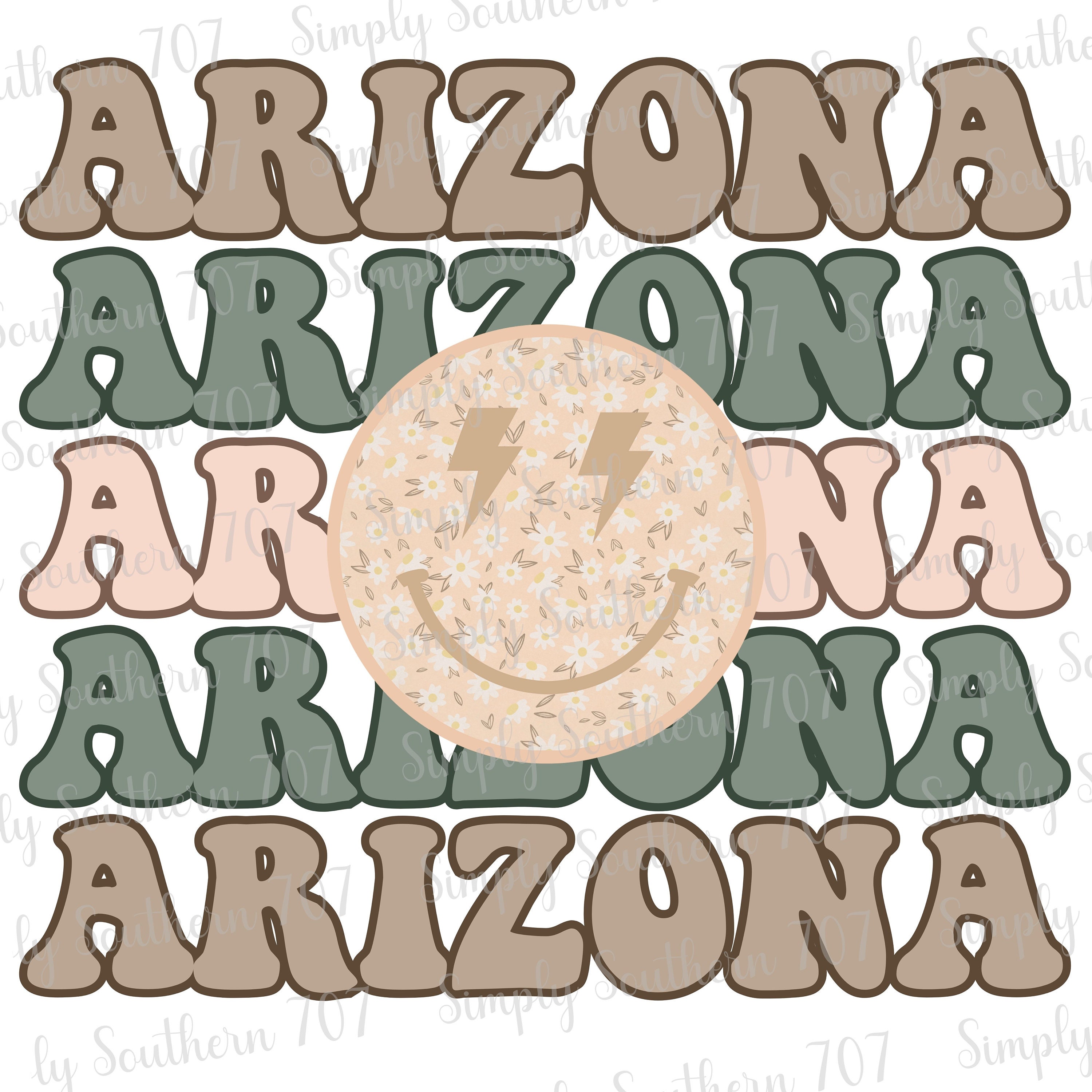 Retro Arizona PNG Beachy Design Boho Floral PNG Coconut Girl Digital ...