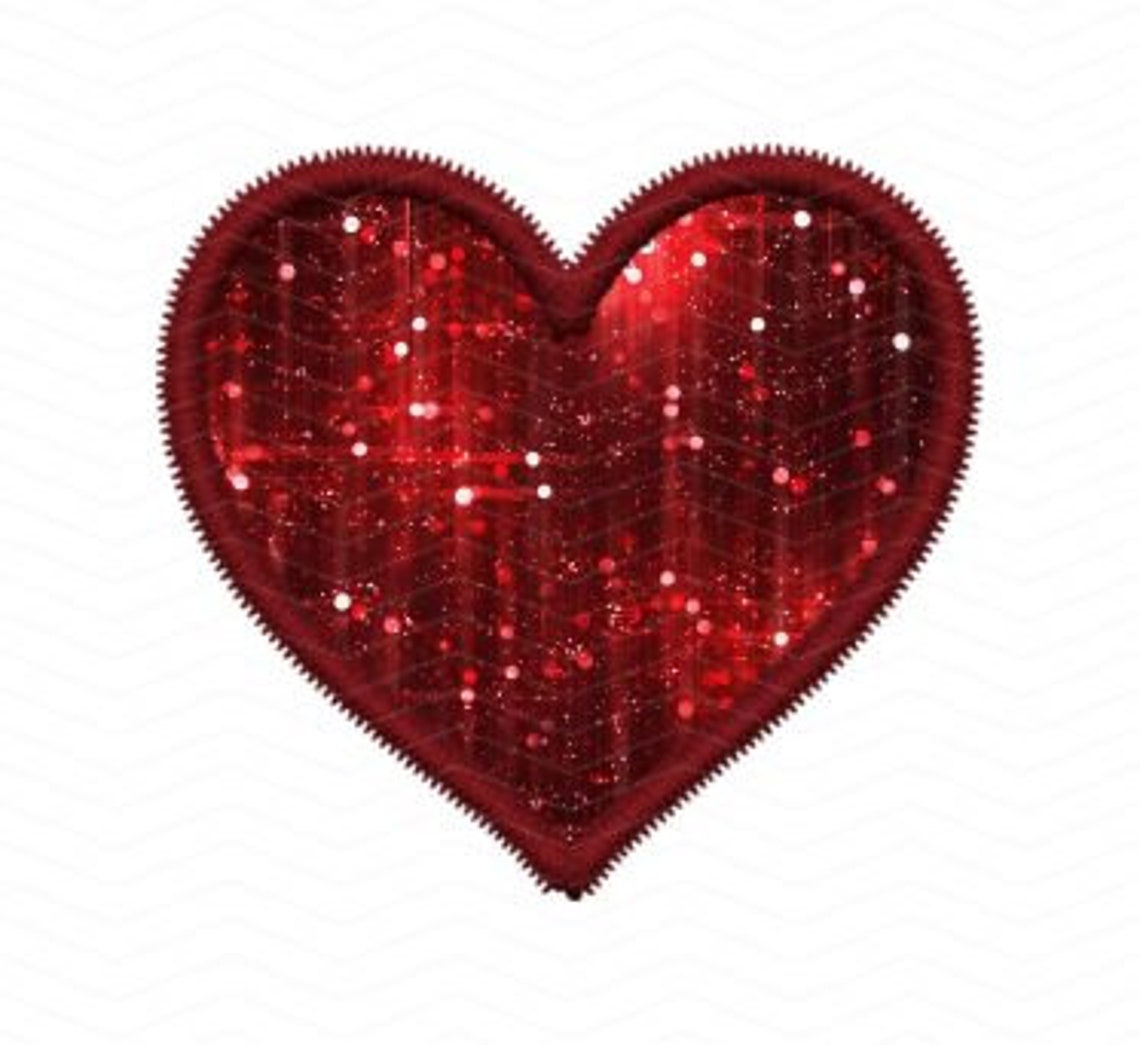 Faux Sequin Heart PNG Faux Emboidery Sparkly Valentine's Day Graphic ...