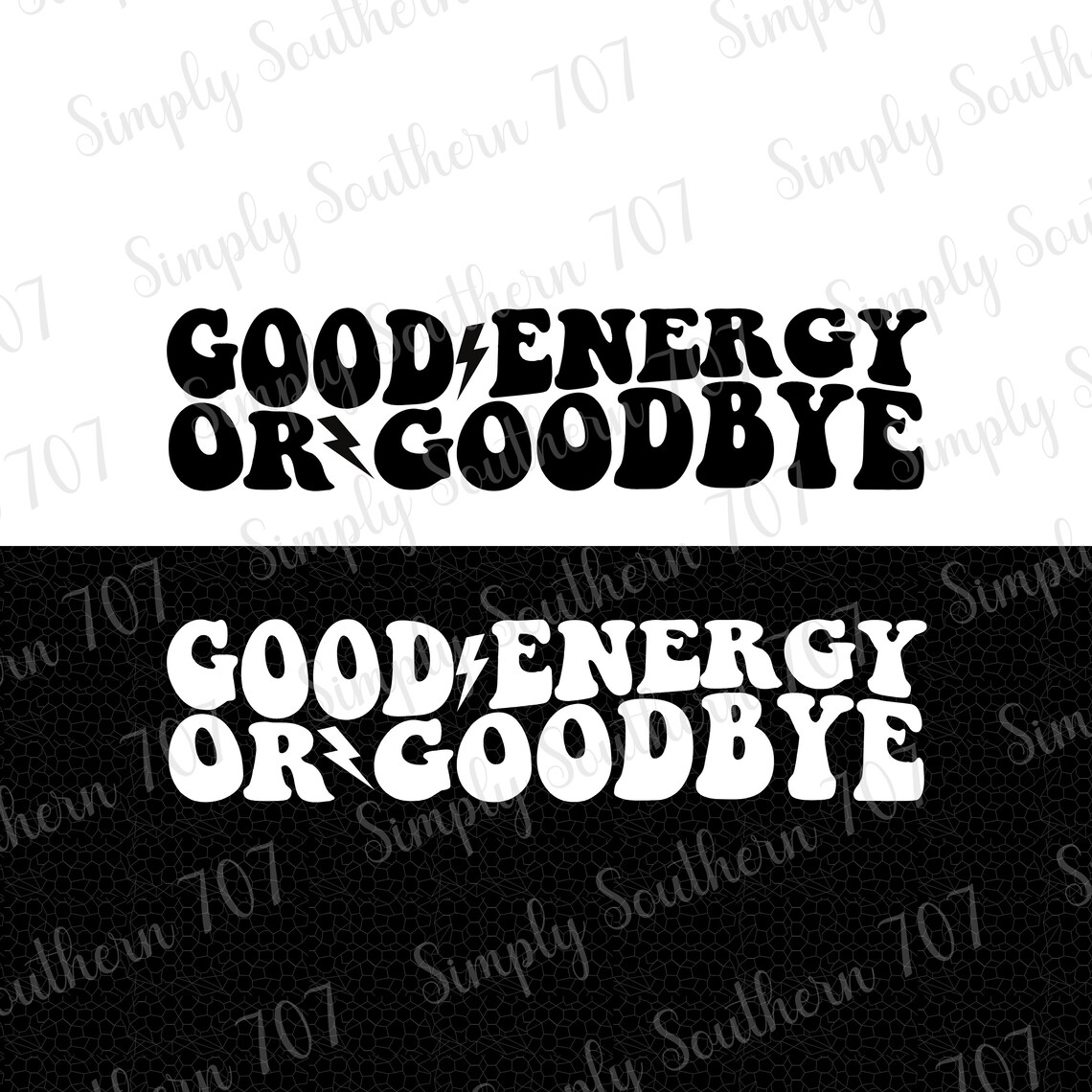 Good Energy PNG Lightning Bolt Retro Graphic Digital Download Good ...