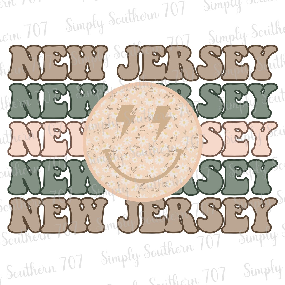 Retro New Jersey PNG Beachy Design Boho Floral PNG Coconut Girl Digital ...