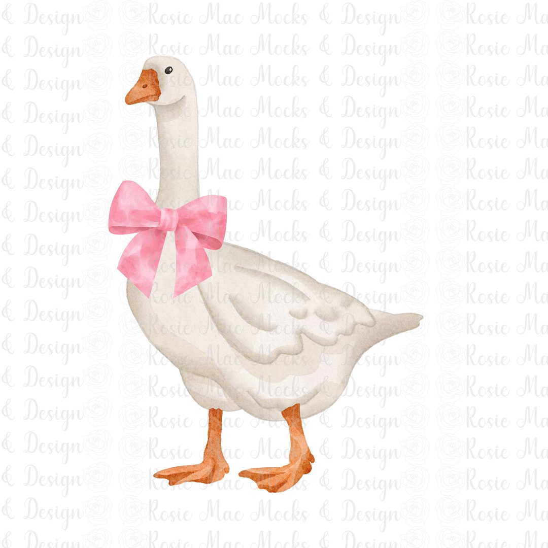 Coquette Goose PNG Cute Watercolor Farm Graphic Funny Vintage Baby Zoo ...