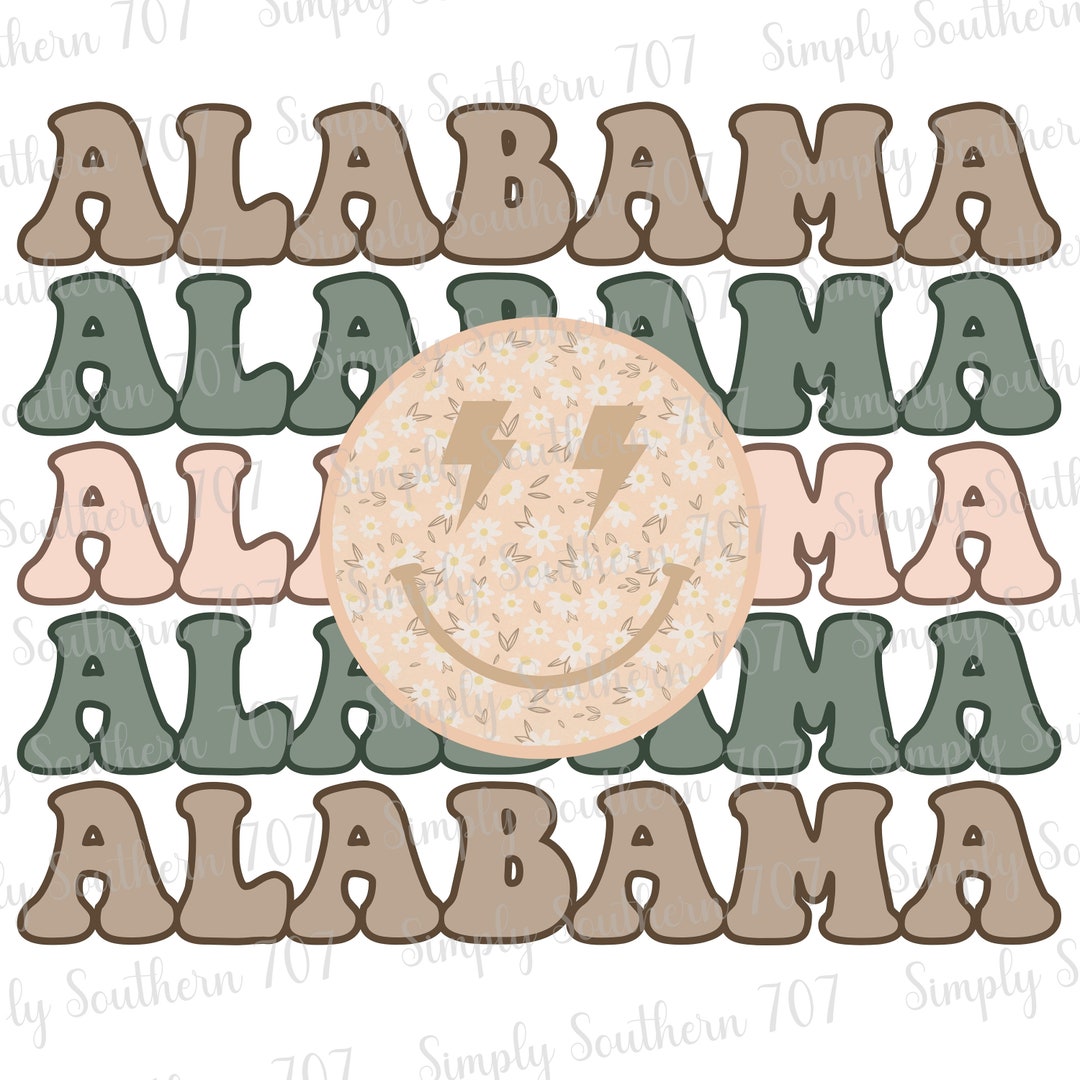 Retro Alabama PNG Beachy Design Boho Floral PNG Coconut Girl Digital ...