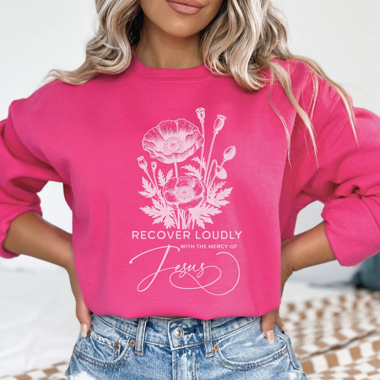 Addiction Recovery Jesus Hoodie Christian Sweatshirt Get Well Soon Gift ...