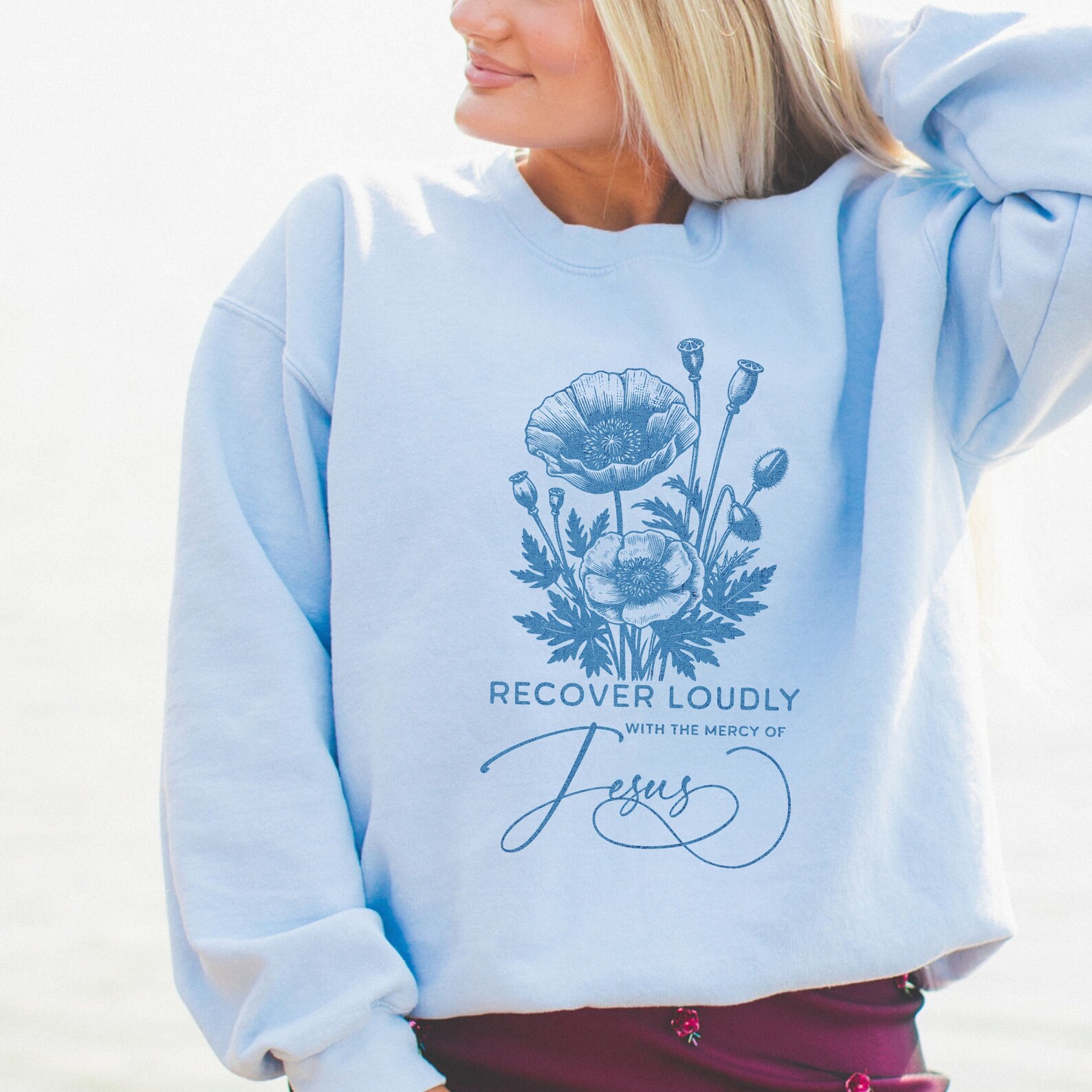 Addiction Recovery Jesus Hoodie Christian Sweatshirt Get Well Soon Gift ...