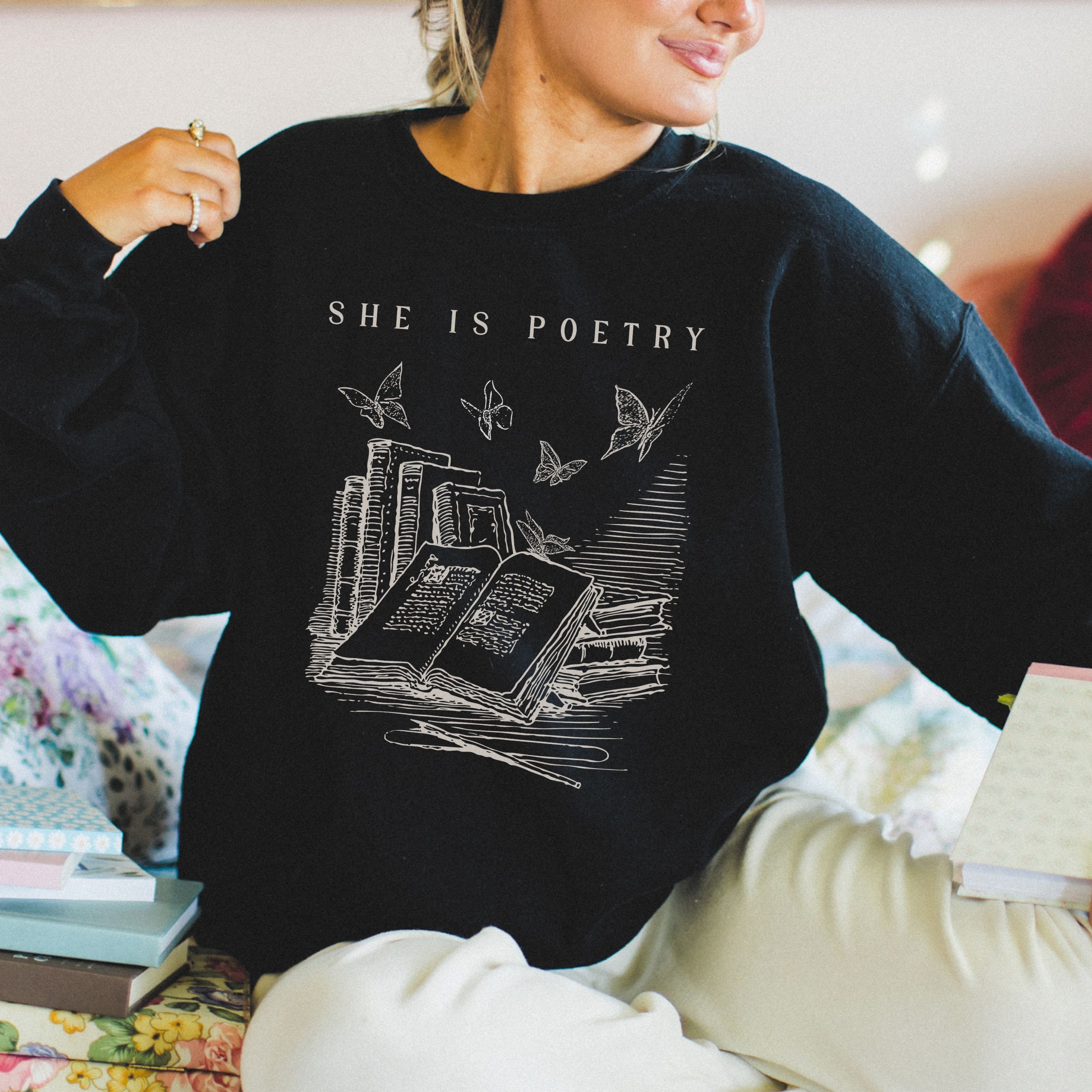 Light Academia Bookish Crewneck Poet Shirt Literature Shirt Writer ...