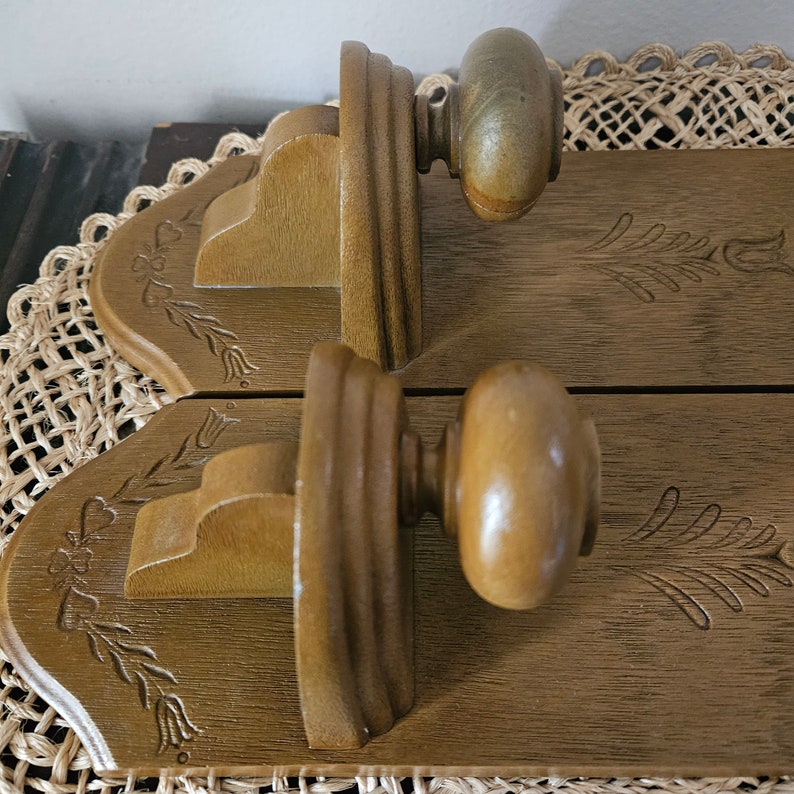 Vintage 60s 70s 80s MCM Burwood Wall Faux Wood & Hearts Candle Holders ...