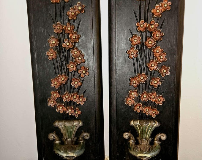 Vintage 60s 70s MCM Burwood Topiary Wall Plaques Hangings Decor - Etsy
