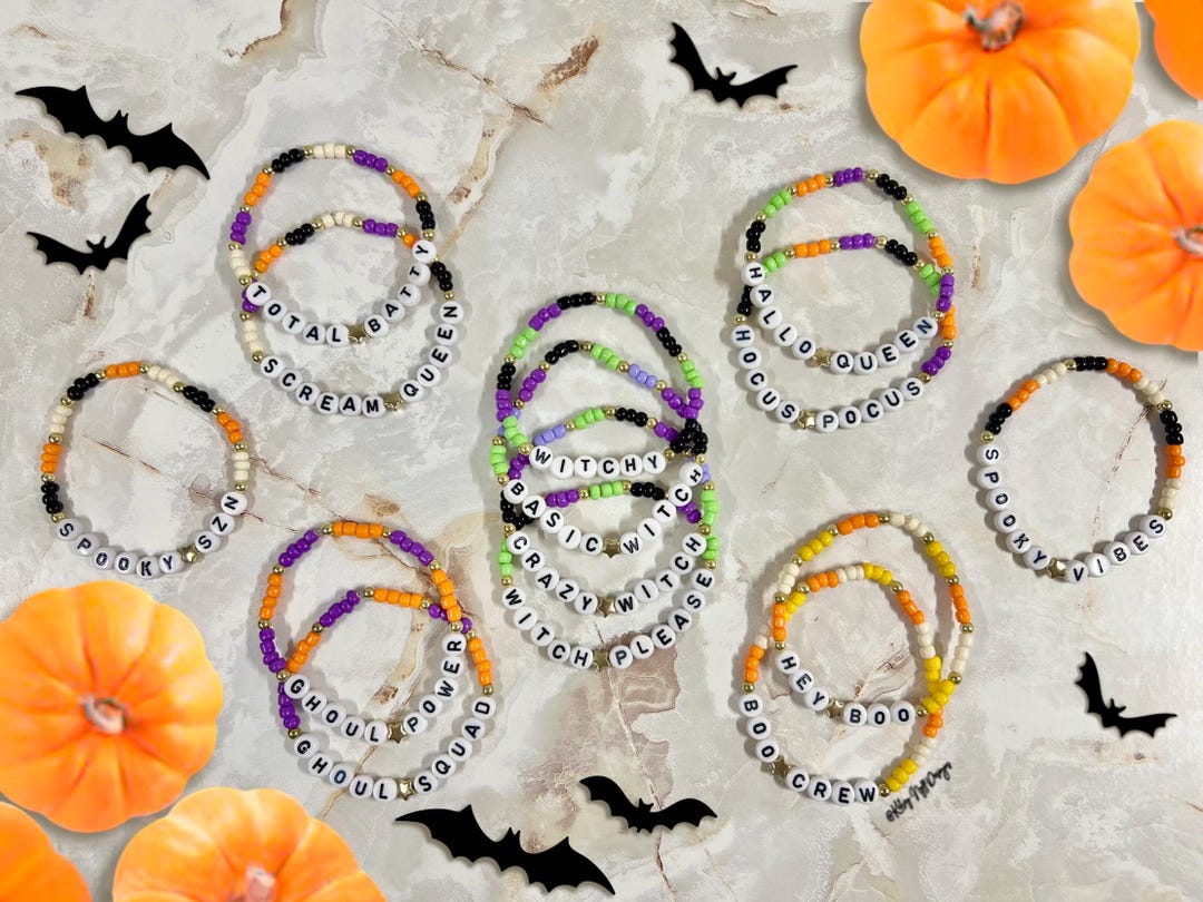 Halloween Beaded Friendship Bracelet Stacks | Stylish Spooky Season ...