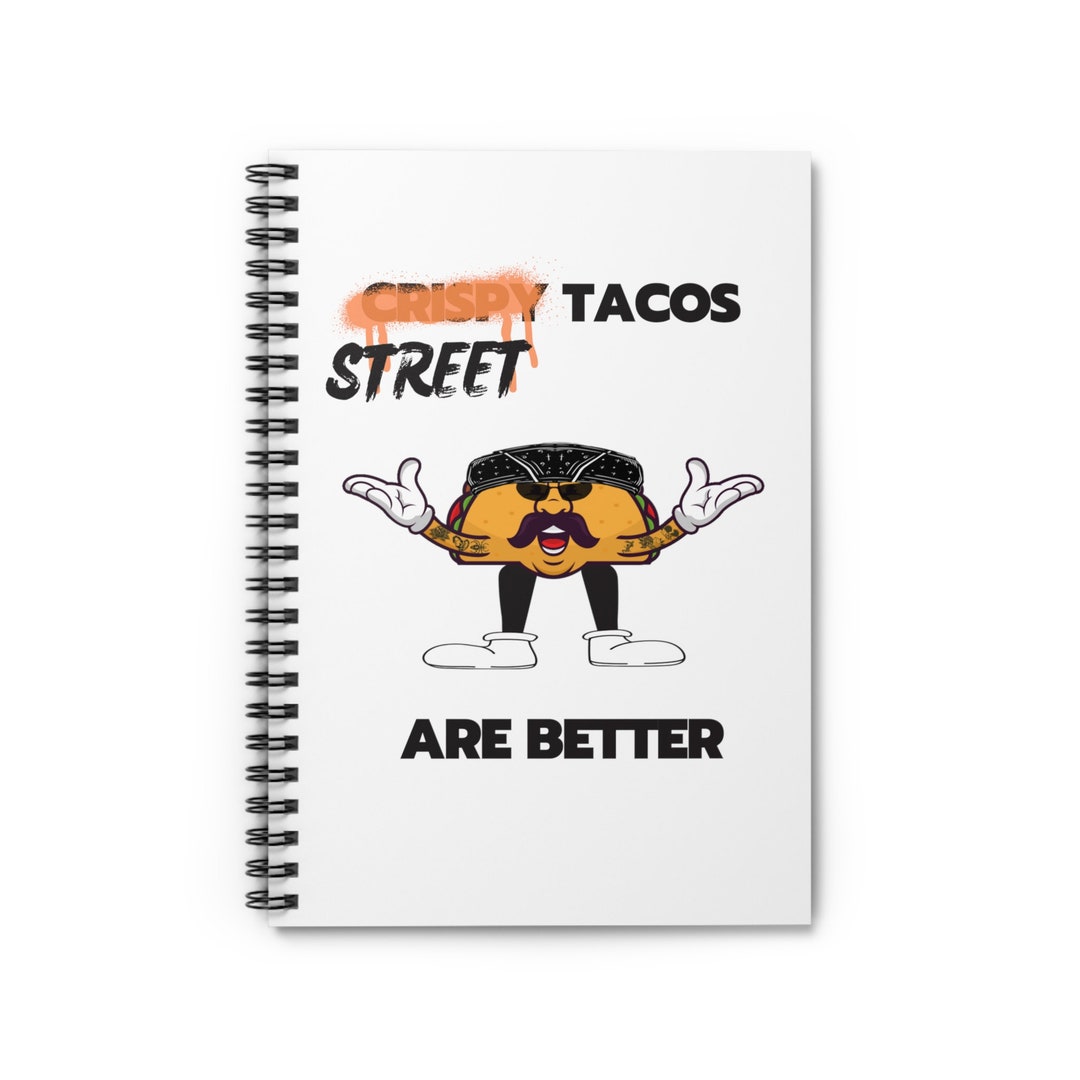 Crispy Tacos Street Art Spiral Notebook, Funny Journal - Etsy