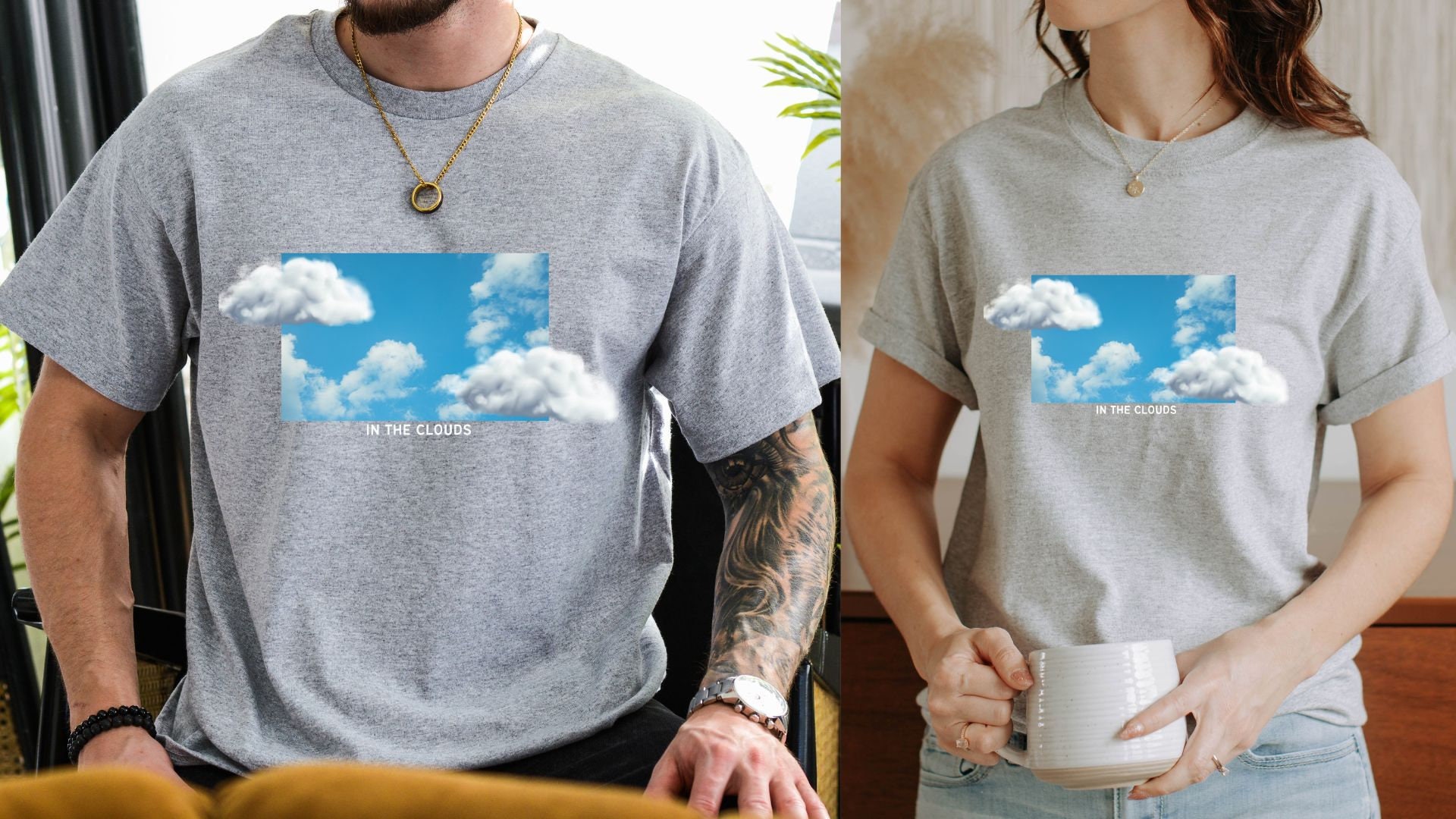 In the Clouds Tee + Simple Unisex Tee + Cool Clouds Design + Awesome ...