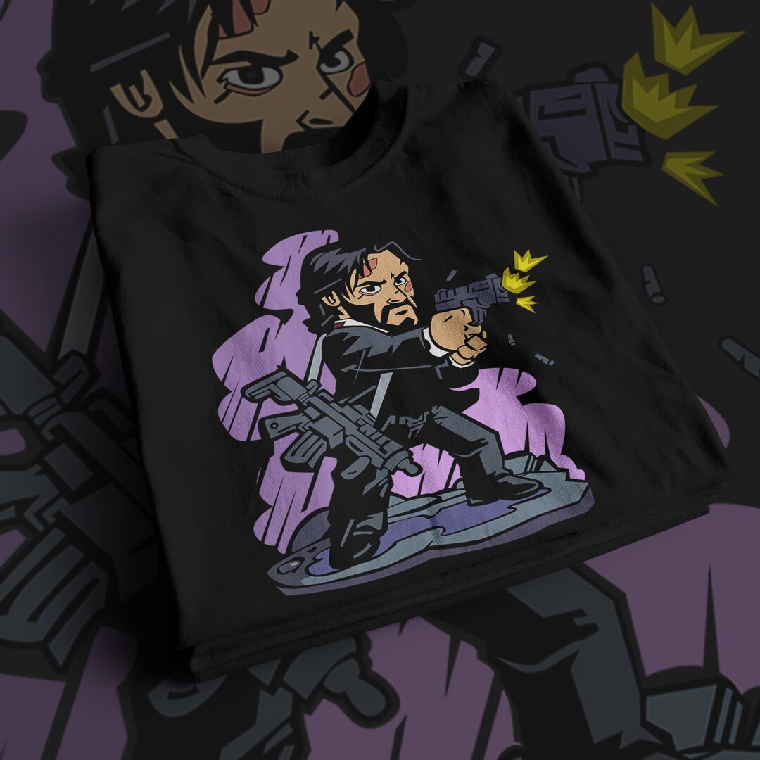 John Wick T-shirt, Cartoon John Wick, John Wick Fan Gift, Unisex Shirt ...