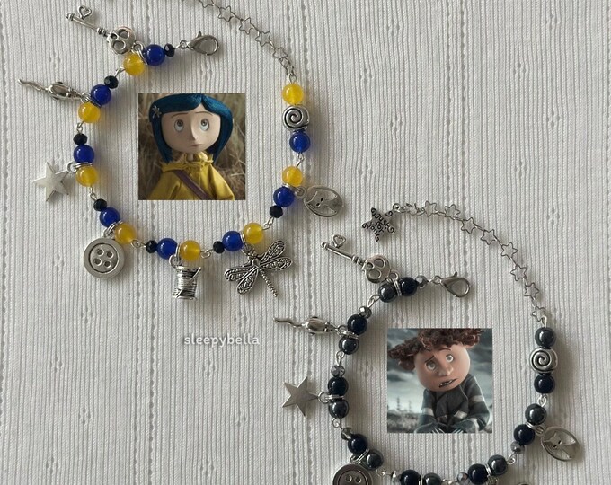 Coraline and Wybie Matching Charm Bracelets | Crystal Jewelry ...