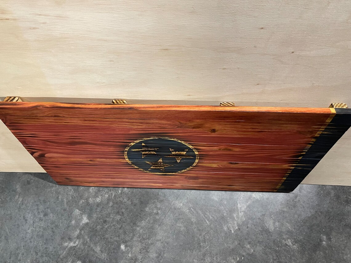 Handmade Wooden Tennessee Tri-star Flag: Rustic TN State Wall Art - Etsy