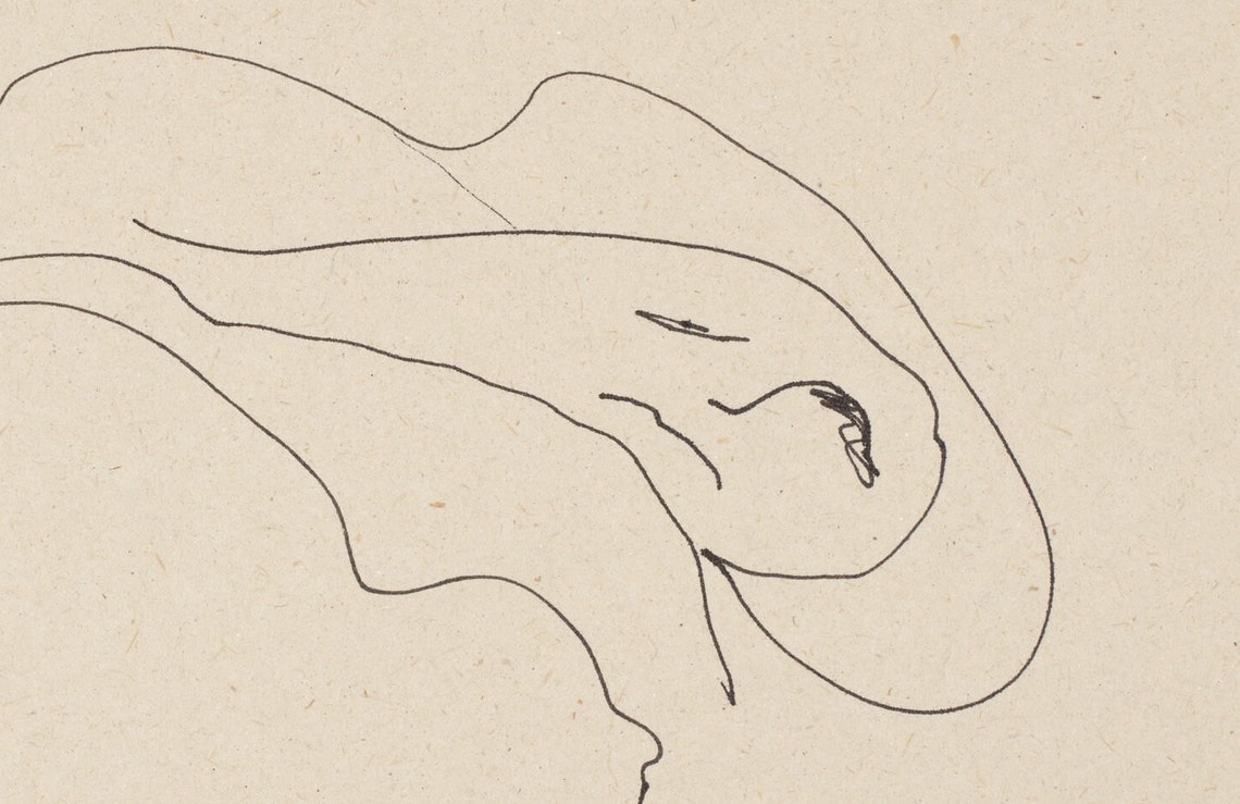 Original Minimalist Ink Drawing. Rest. Chill. Cozy. Home. Figure ...