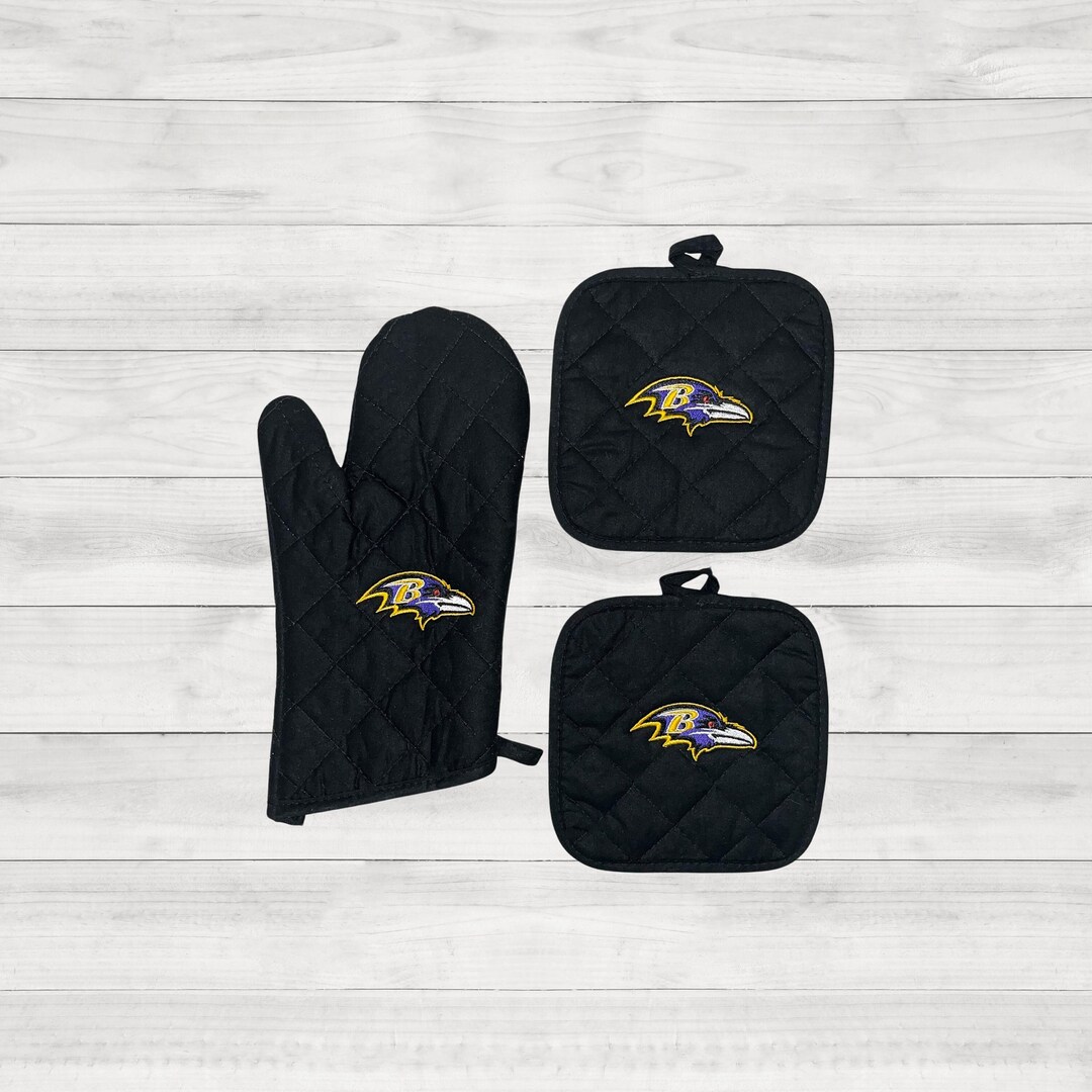 Baltimore Ravens Oven Mitts, 3 Piece Set, Ravens Gift, NFL Tailgate ...
