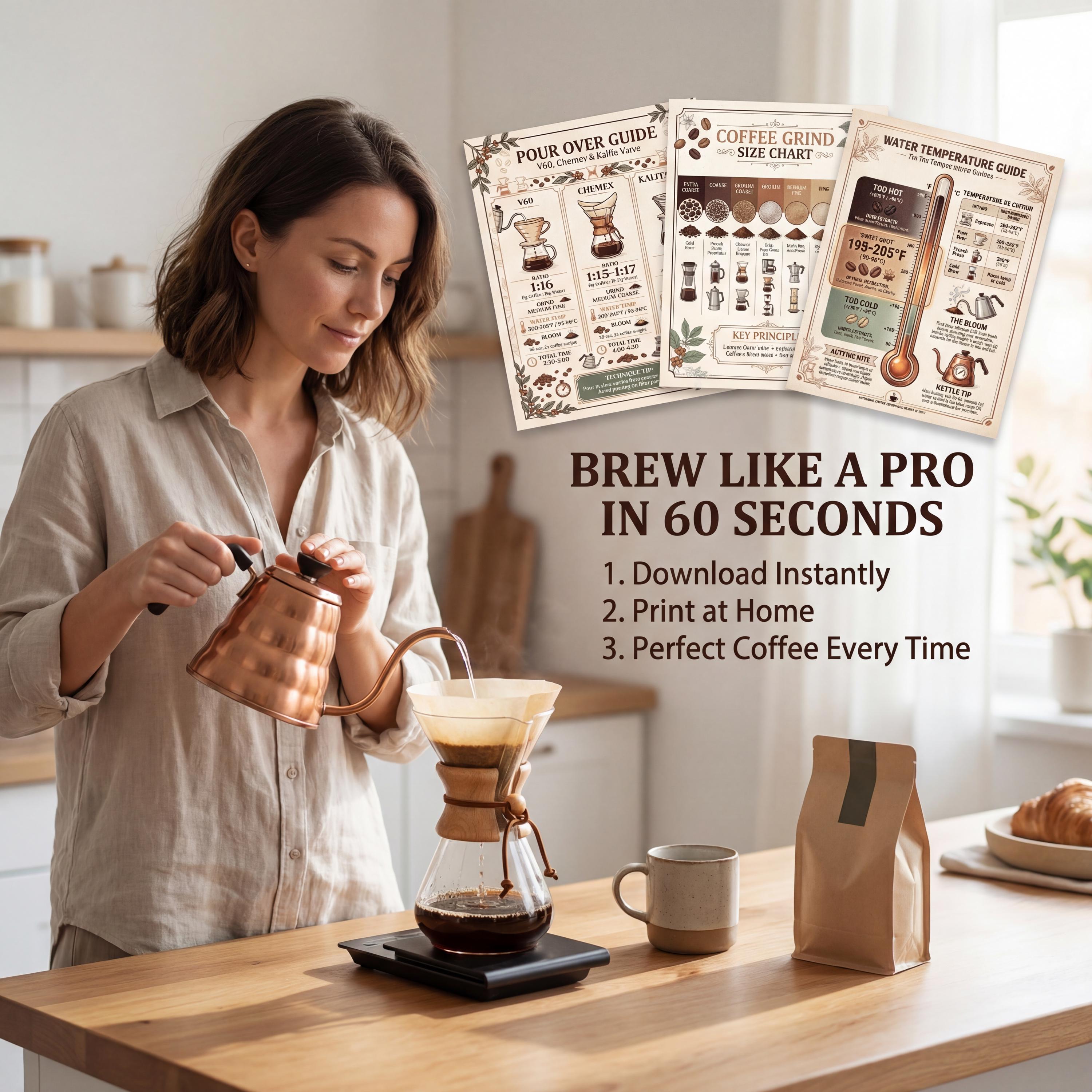 Coffee Brewing Charts | Barista Guide, Ratios & Grind Sizes (PDF ...