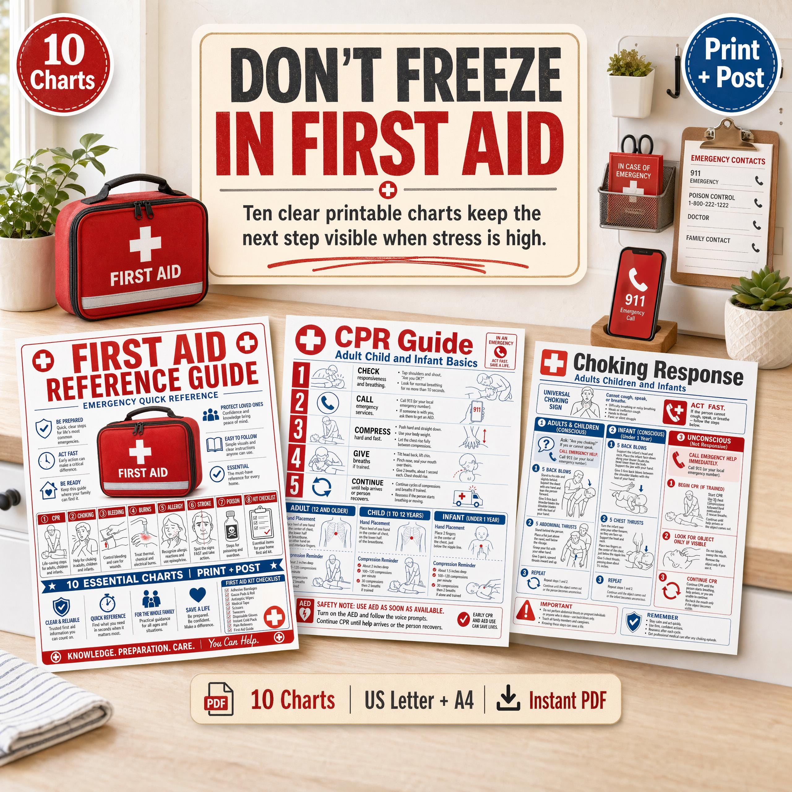 First Aid Guide | Emergency Reference Charts (digital Download) - Etsy