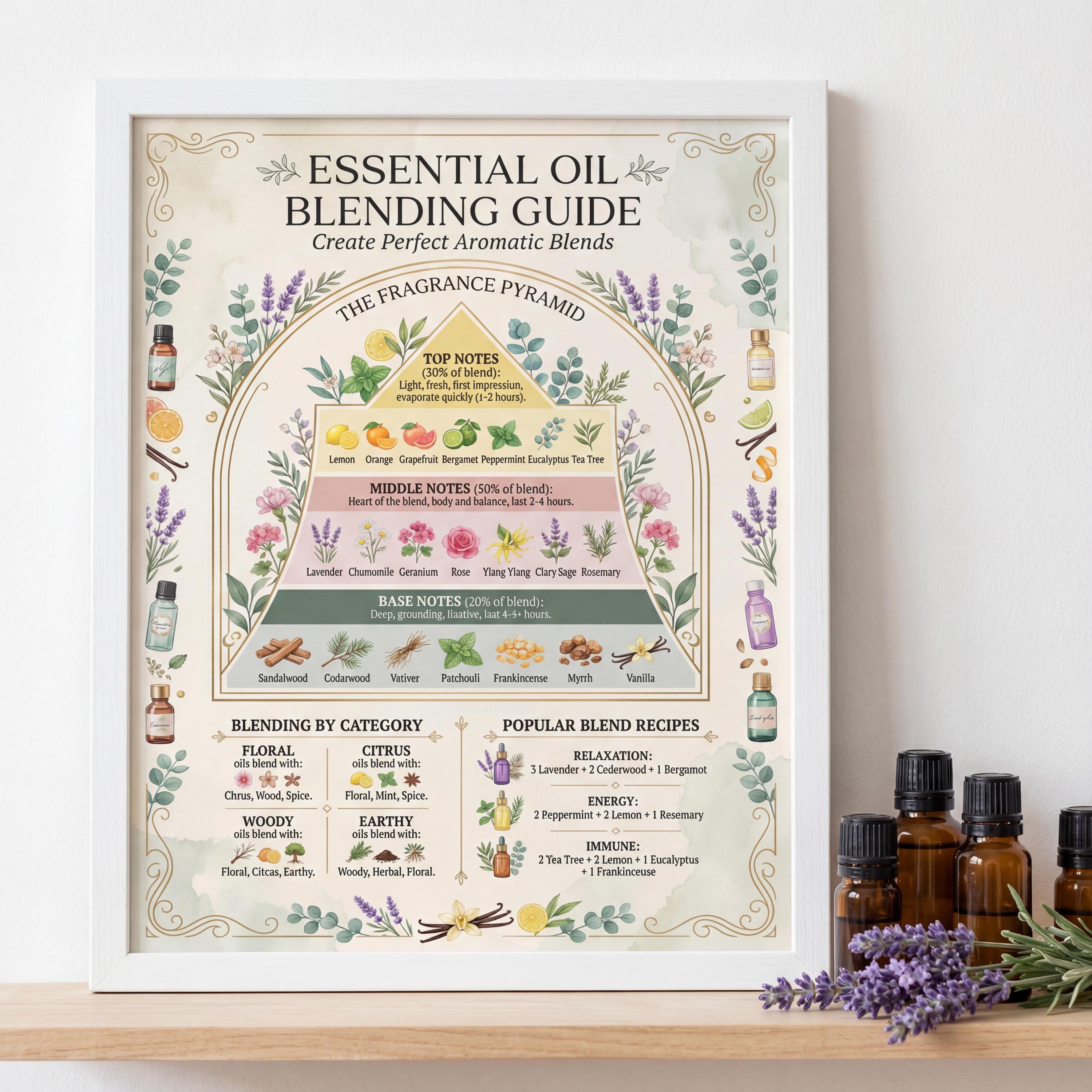 Essential Oil Guide | 5 Reference Charts | Dilution Blending Safety ...