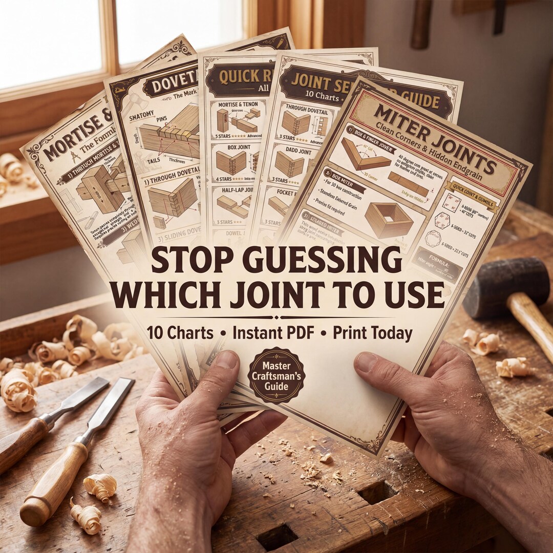 Wood Joint Guide | 10 Carpentry Charts, Joinery Types (digital Download ...