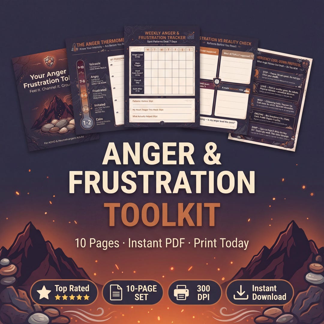 ADHD Anger & Frustration Toolkit | 10-page Emotional Regulation ...