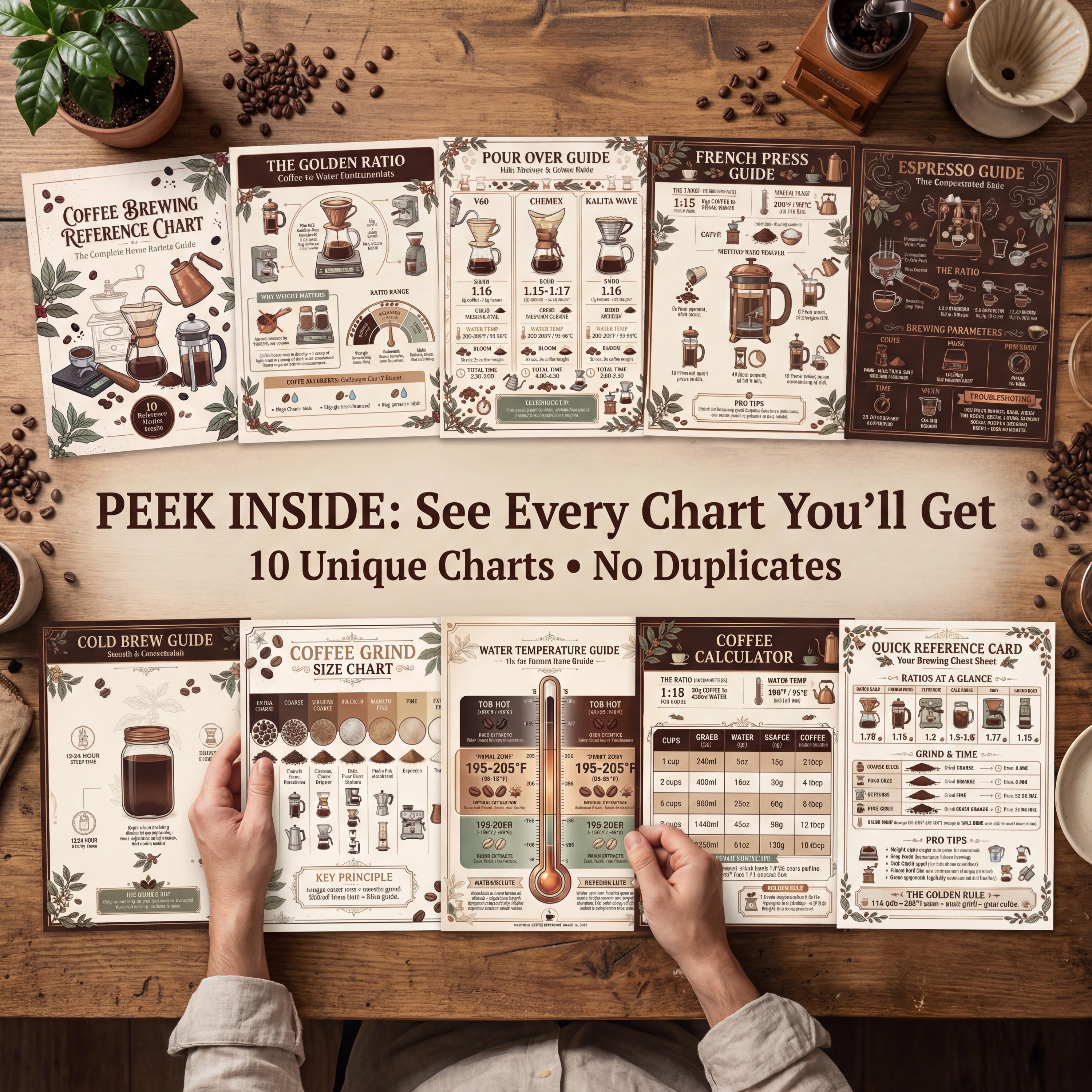 Coffee Brewing Charts | Barista Guide, Ratios & Grind Sizes (PDF ...