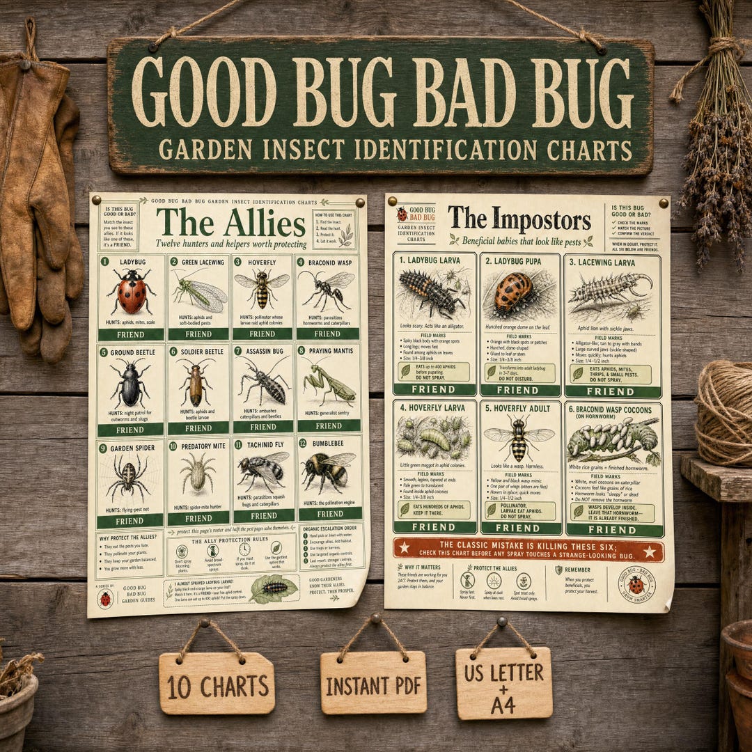 Garden Pest Identification Charts | Good Bug Bad Bug Printable Guide ...