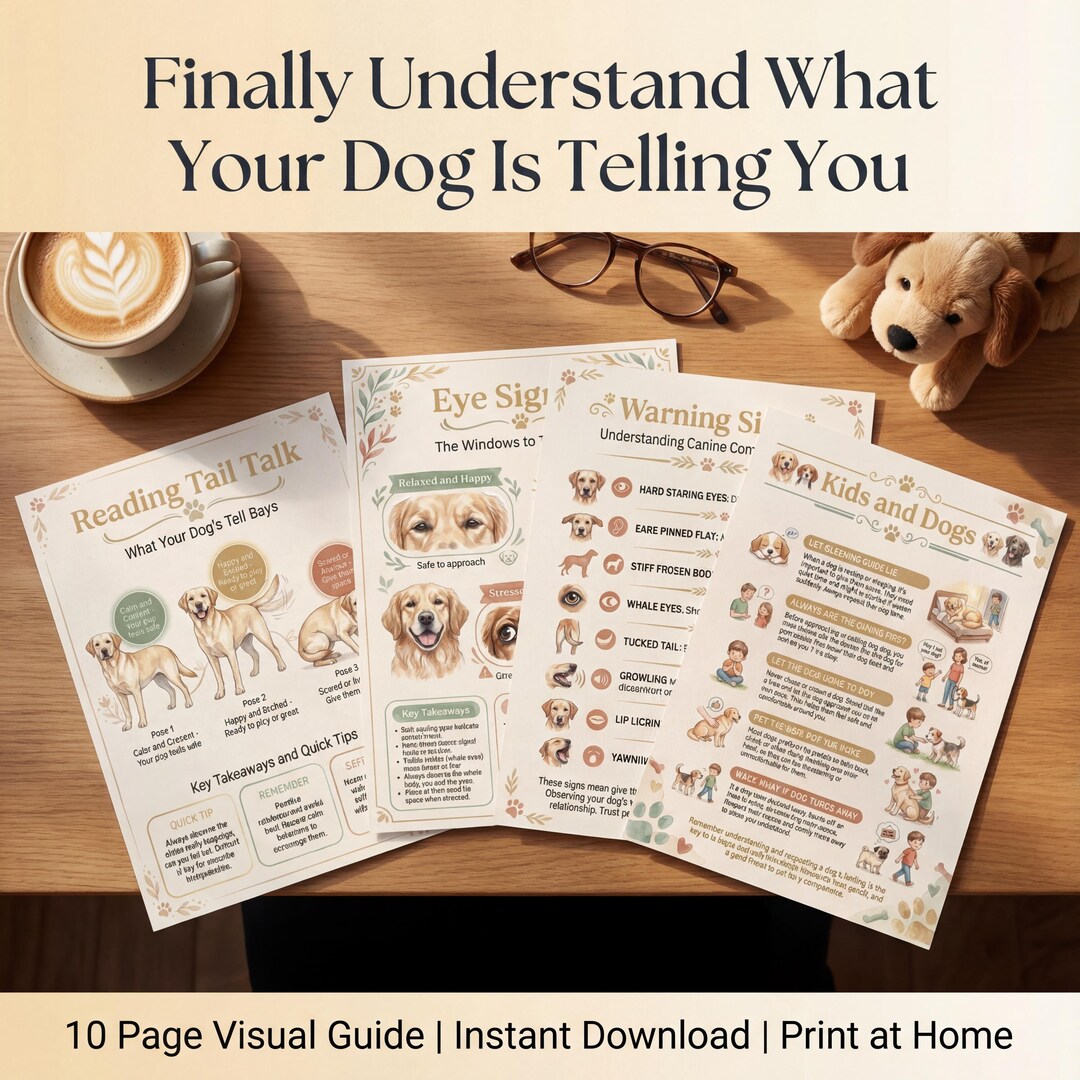 Dog Body Language Guide | 10 Visual Pages | Printable Pet Safety ...