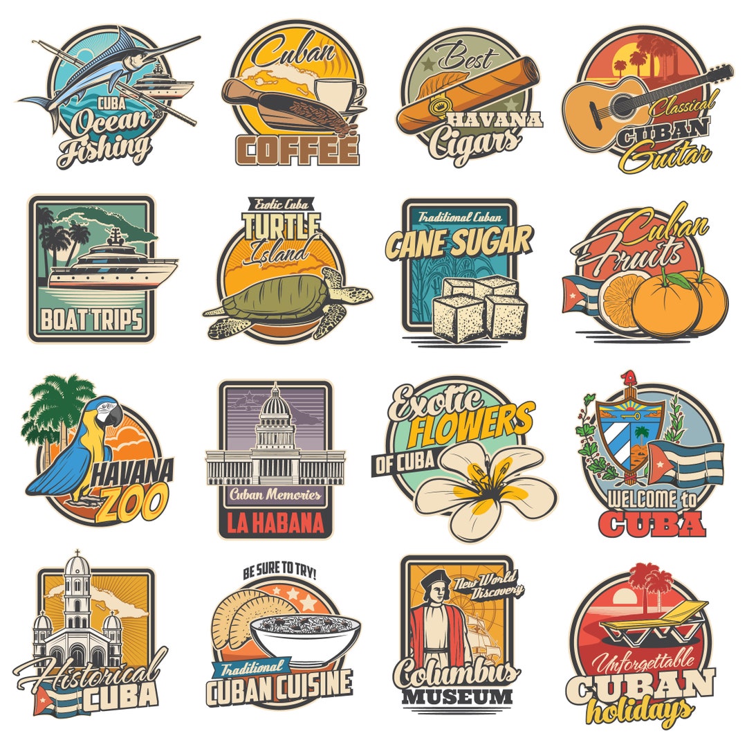 Cuba Patches, Cuba Clipart, Cuban Sublimation, Cuba Traveler Sticker ...