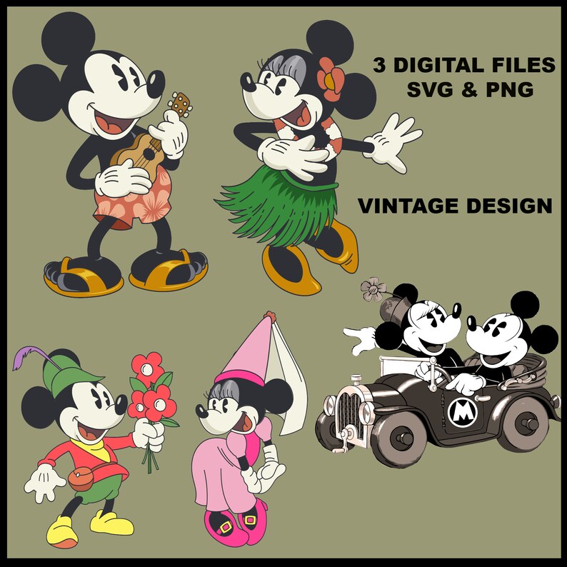 Mickey and Minnie , Vintage Mickey , Vintage Minnie , Mickey Sticker ...