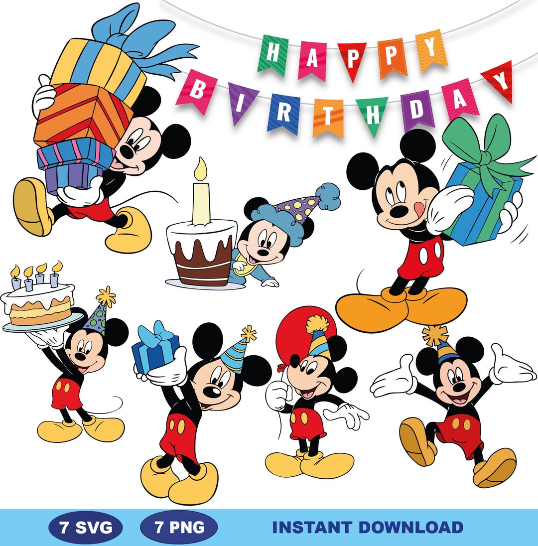 Birthday Boy Family Svg Png, Mickey Mouse Birthday Clipart, Birthday ...