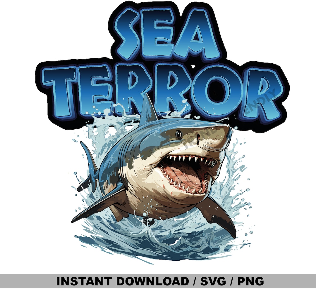 Great White Shark, Meg Shark Svg, Watercolor Shark, Shark Clipart, Cut ...